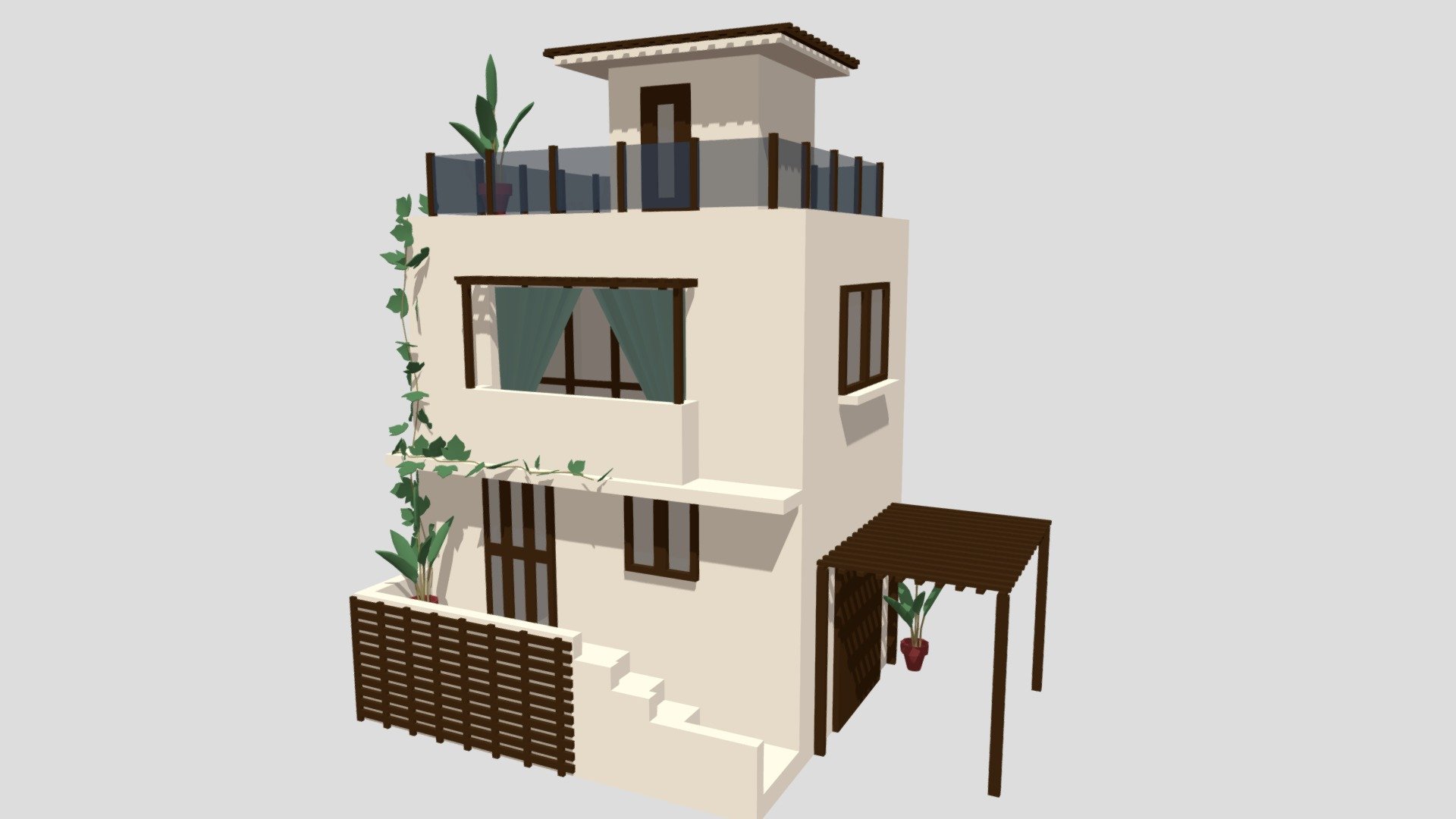 Low poly House 3D model - 3D model by 3DArtJourney [af25c73] - Sketchfab