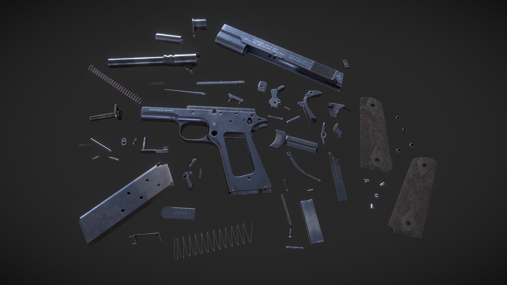 COLT M1911 - 3D model by MilkyInferno [af264ee] - Sketchfab