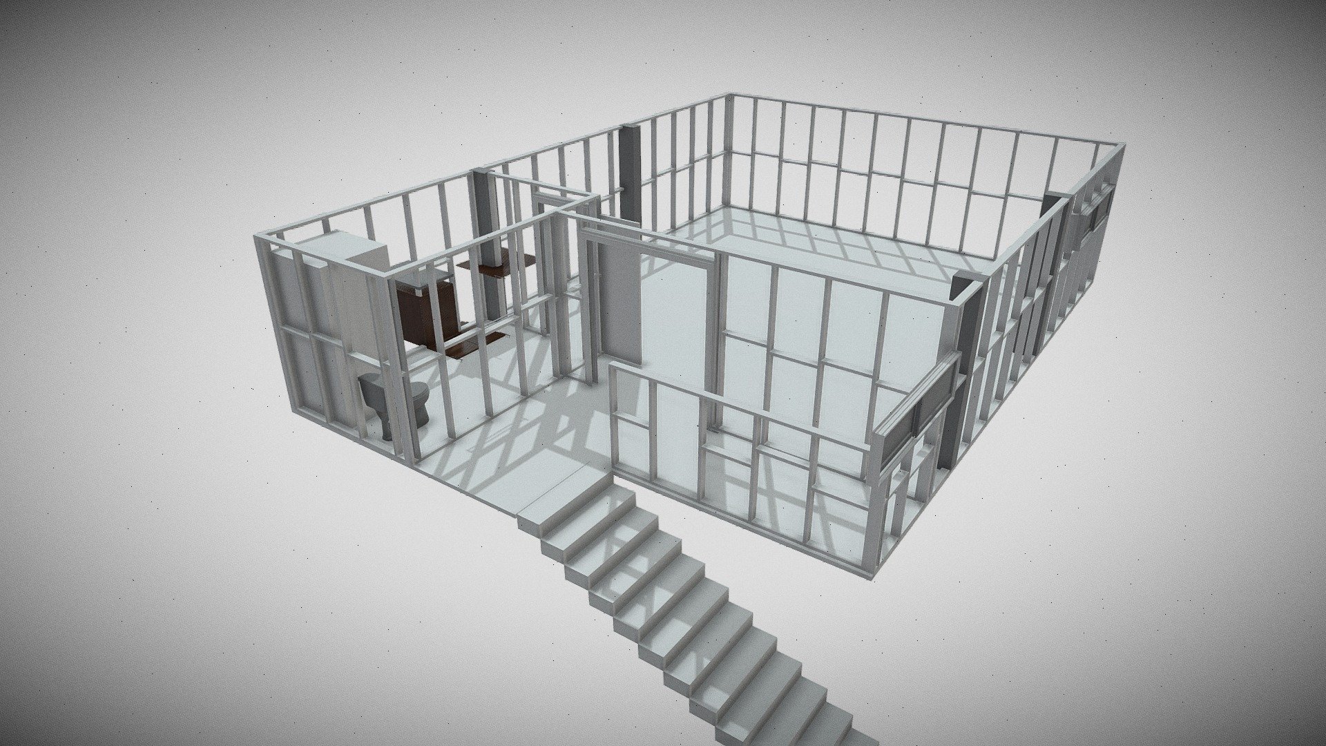 Loft Plan - Stud Walls - 3D model by mattmc [af26aee] - Sketchfab