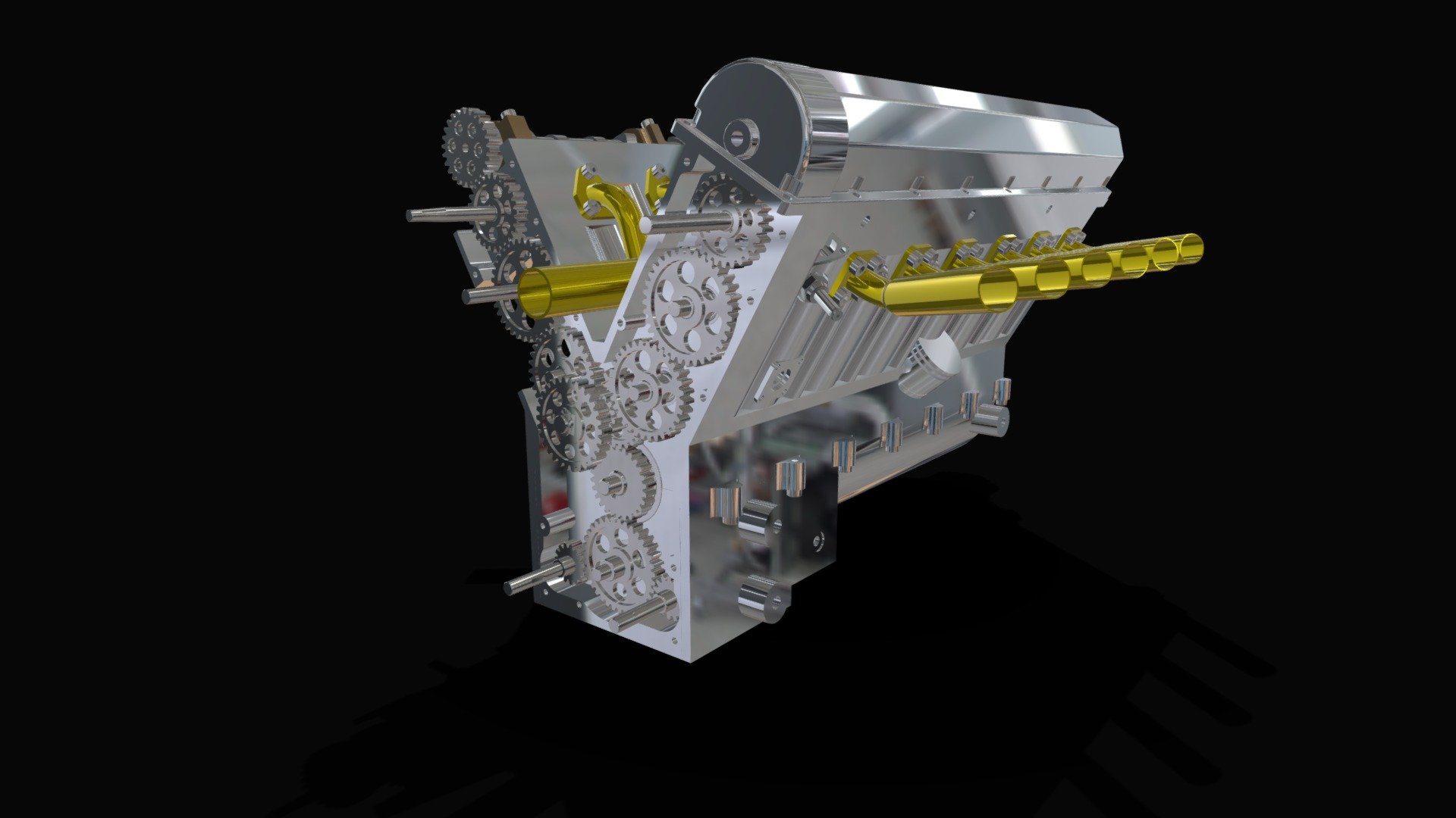V12 Merlin Assembly Cut View esboço - Download Free 3D model by ...