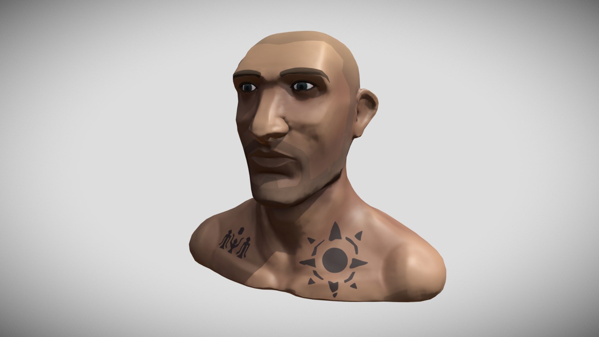 Egyptian Character Bust - 3D model by Sebastian Parmentier ...