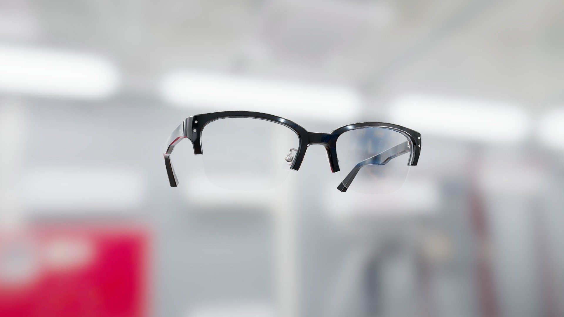 Generic Half-Rim Square Glasses (Black) - 3D model by VirTry Teams ...