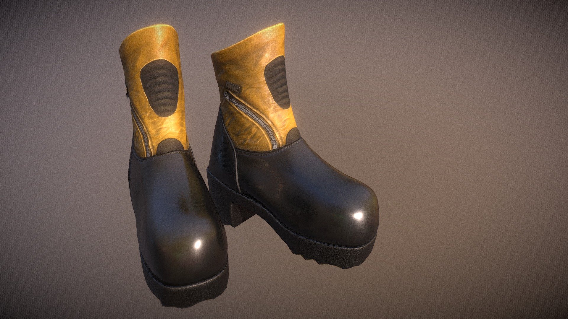 Yellow Leather Boots - Download Free 3D model by BiscuitEater (@div ...