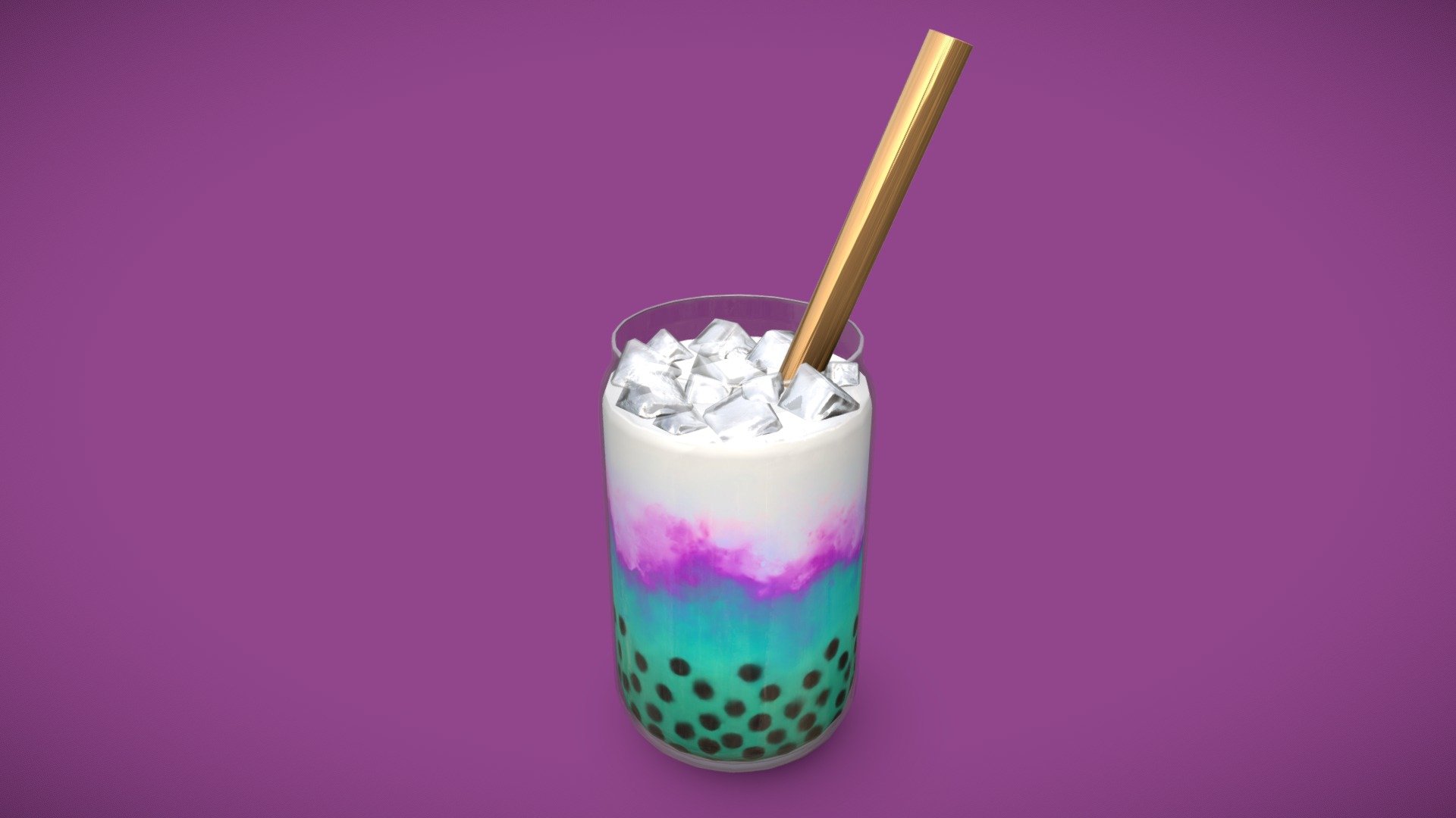 Bubblegum Gradient Bubble Milk Tea - 3D model by Stefana Coroiu ...