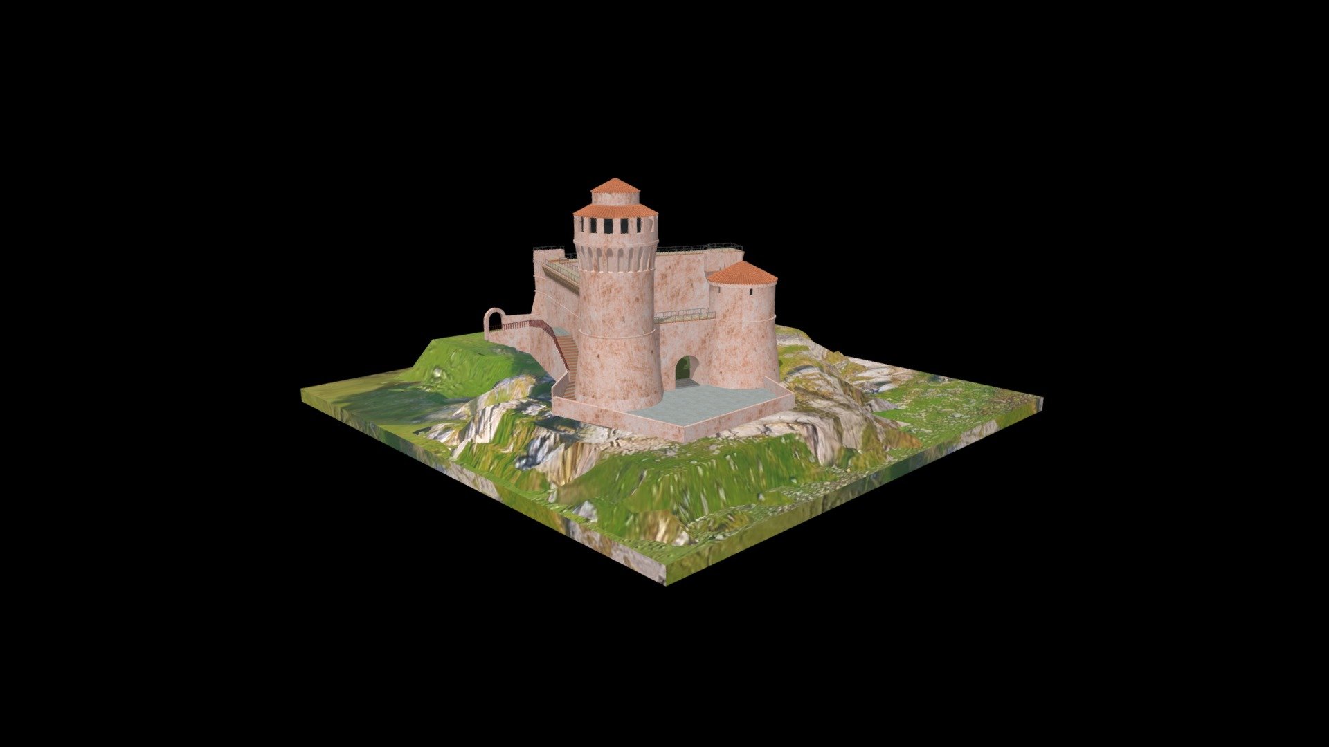 Rocca Manfrediana (Italy) - 3D model by 3D View (@dimoduk) [af452a4 ...