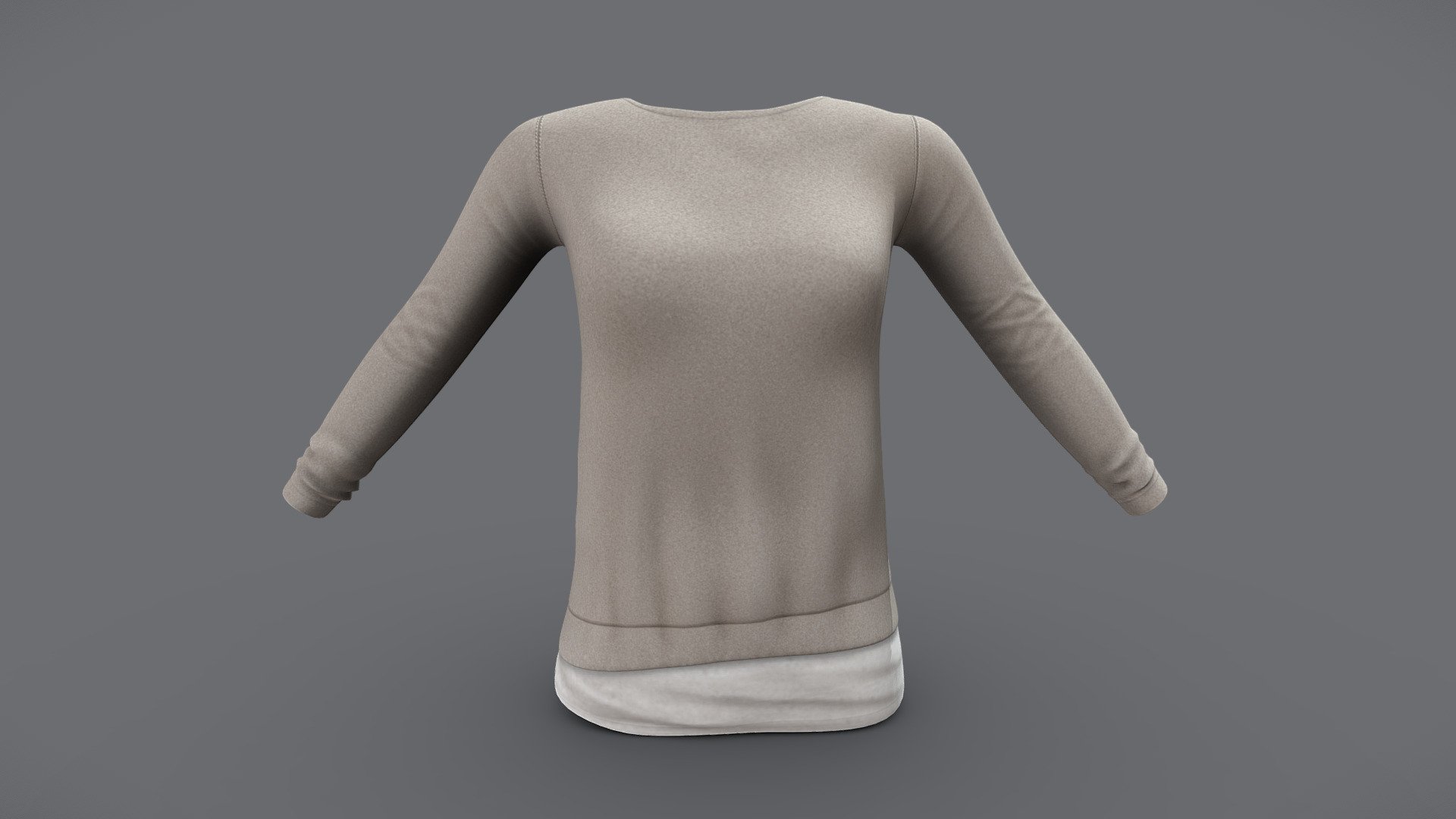 Female Long Sleeves Winter Sweater - Buy Royalty Free 3D model by 3dia ...