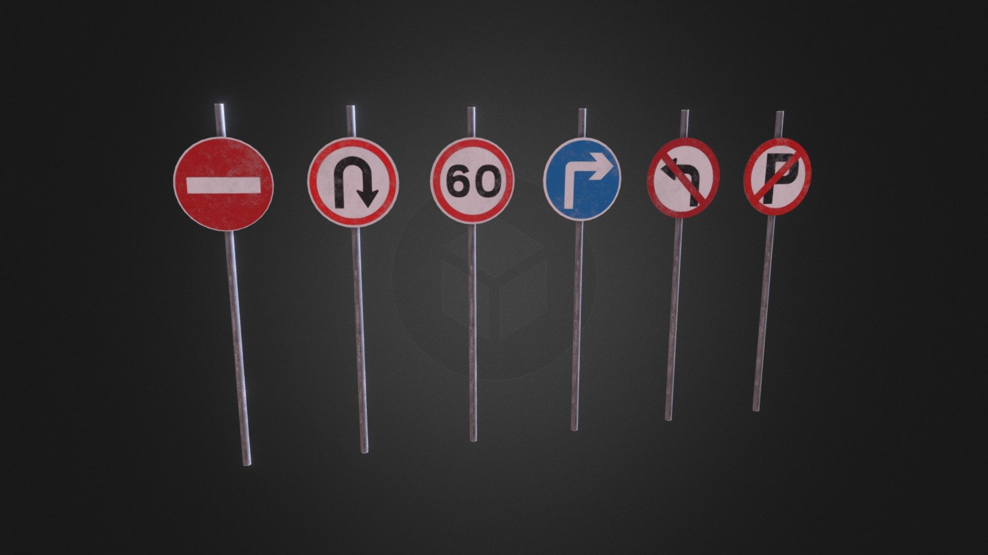 Road Sign Pack (Free) - Download Free 3D model by awlok.dev [af5ed08 ...