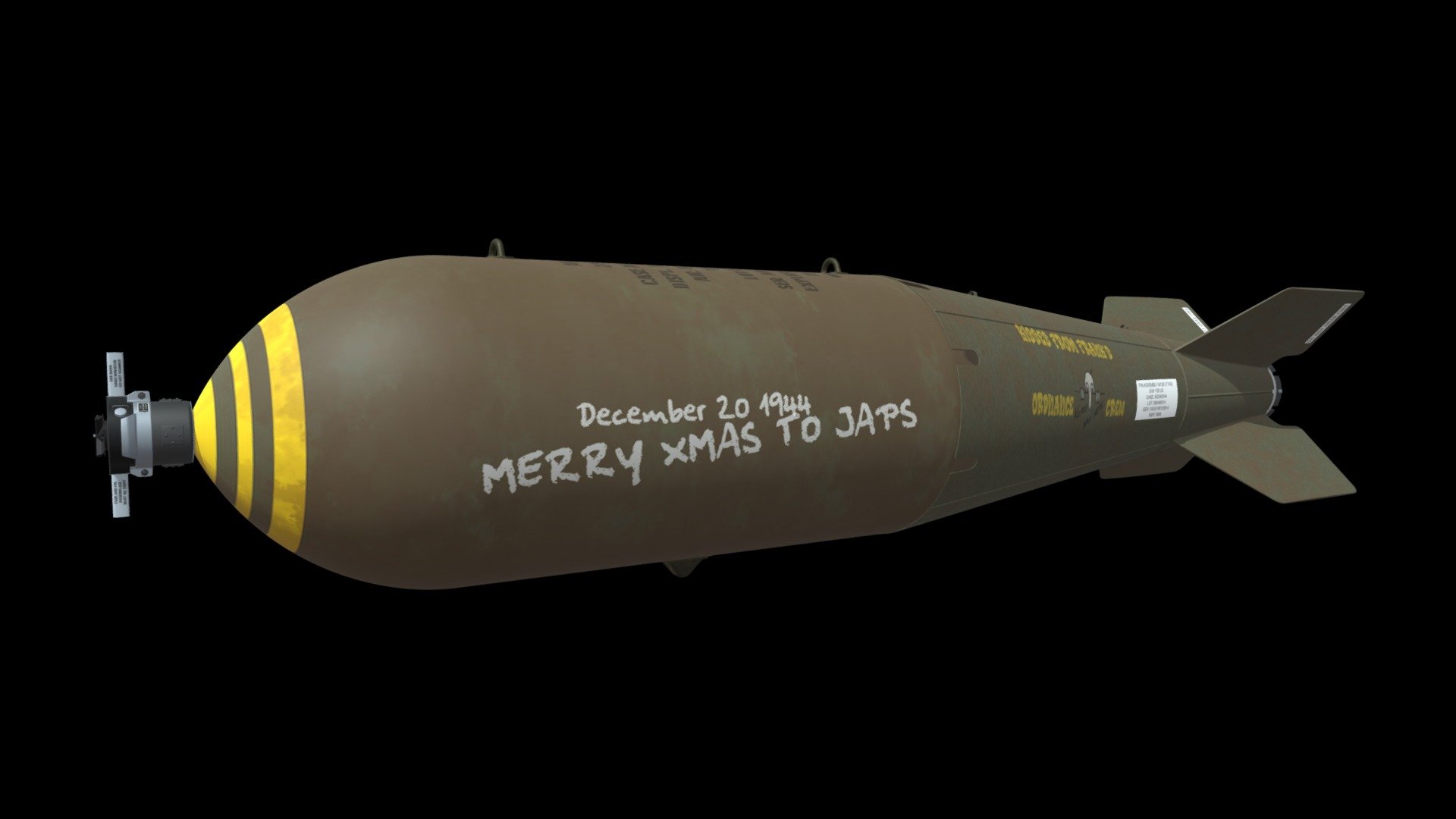 AN-M66 BOMB WITH TAIL ASSY M130 (T143) - 3D model by Edgar Brito (@e ...