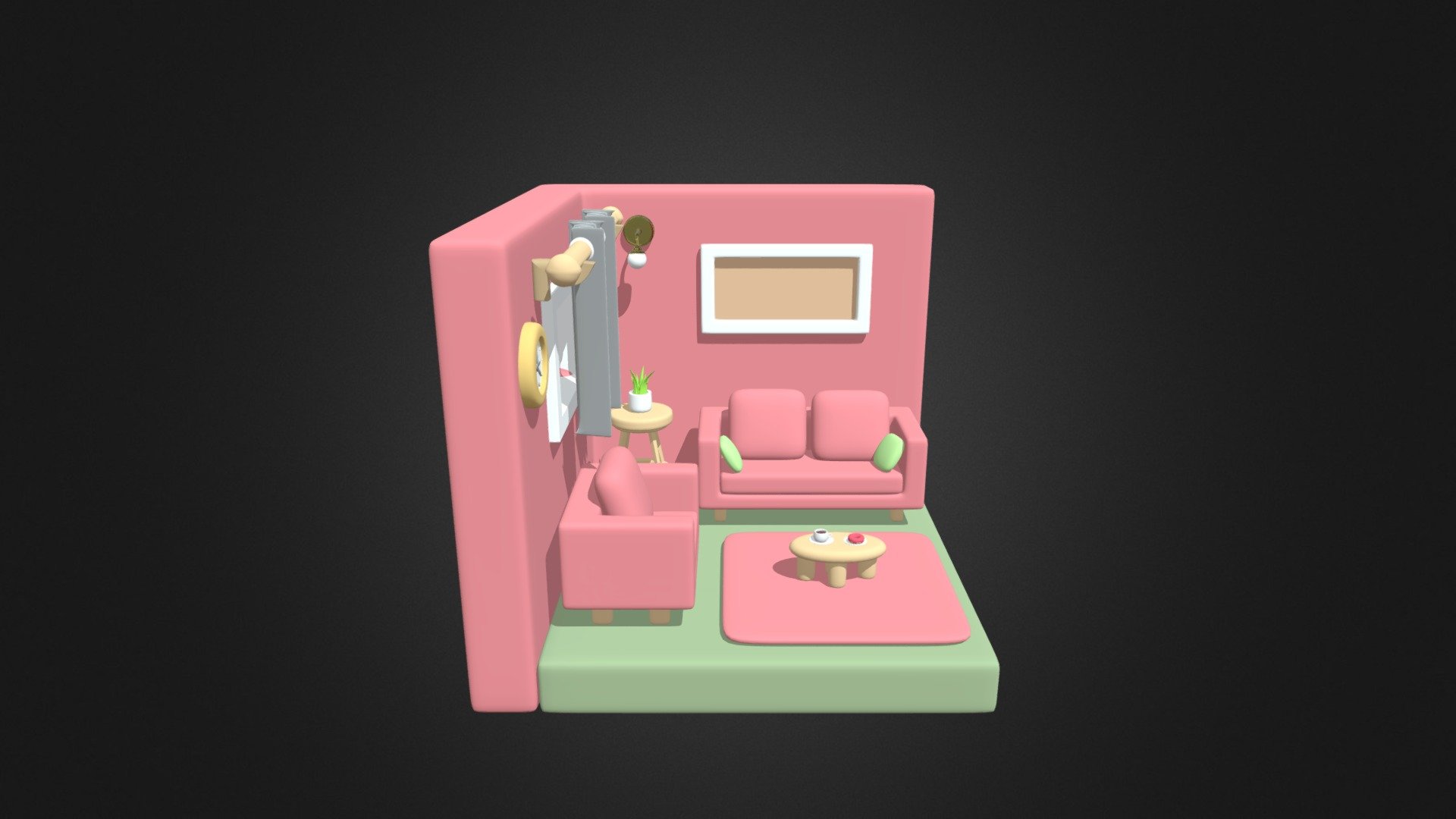 3D Living Room model - Download Free 3D model by Shaha_Markaboyev ...