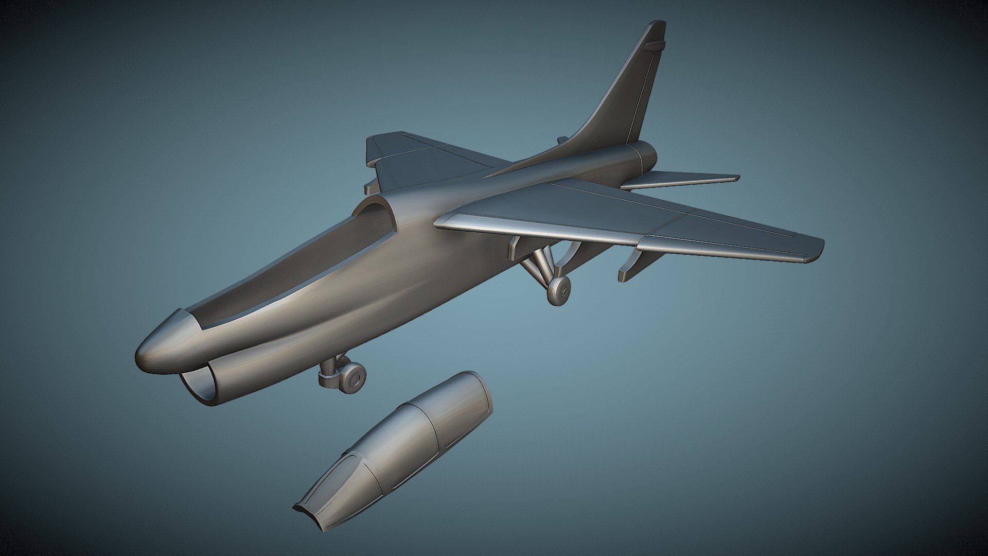 Vought LTV TA-7C Corsair II - 3D Printable Model - Buy Royalty Free 3D ...
