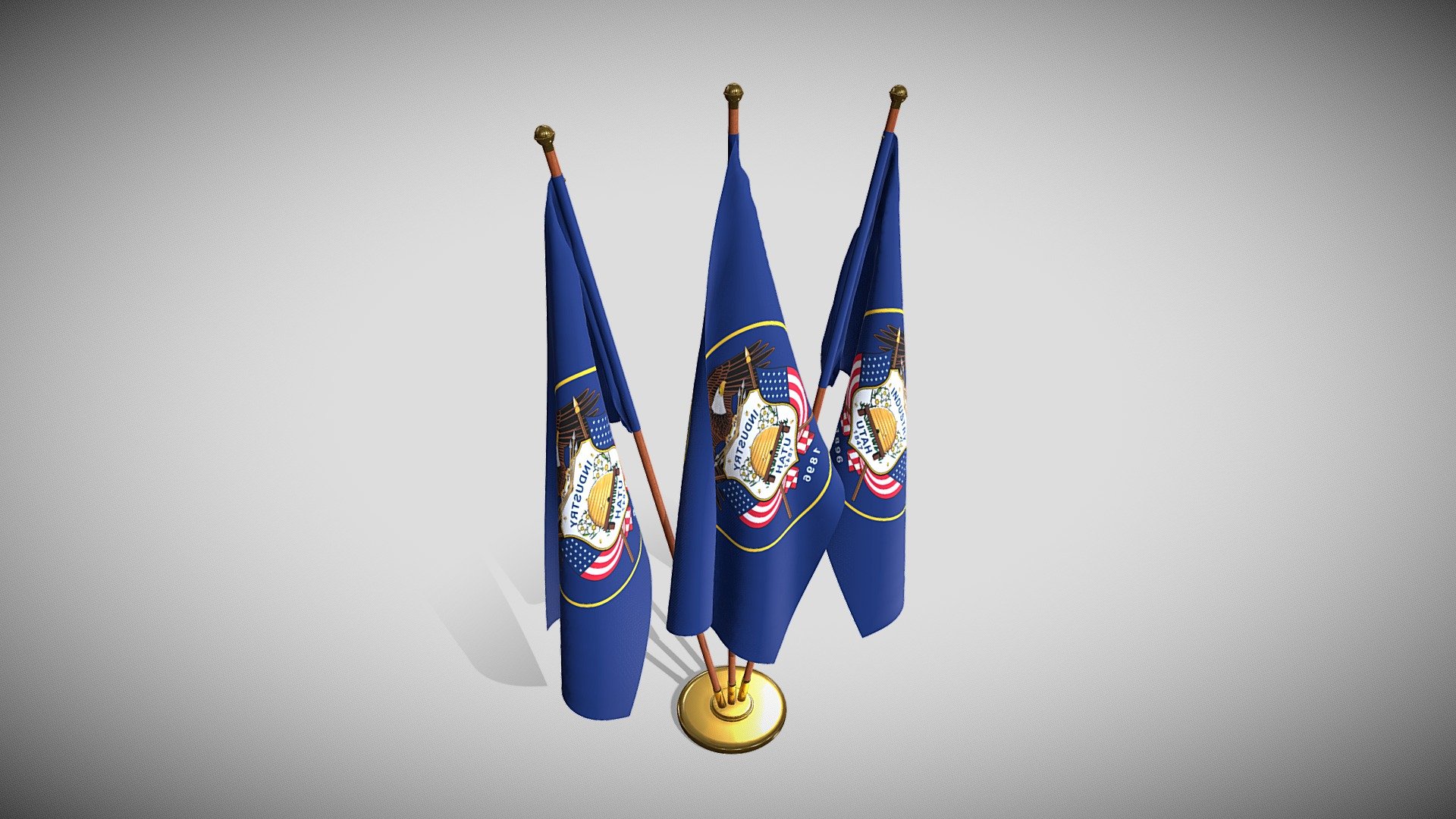 Utah Flag Pack - Buy Royalty Free 3D model by dragosburian [af7a1c2 ...