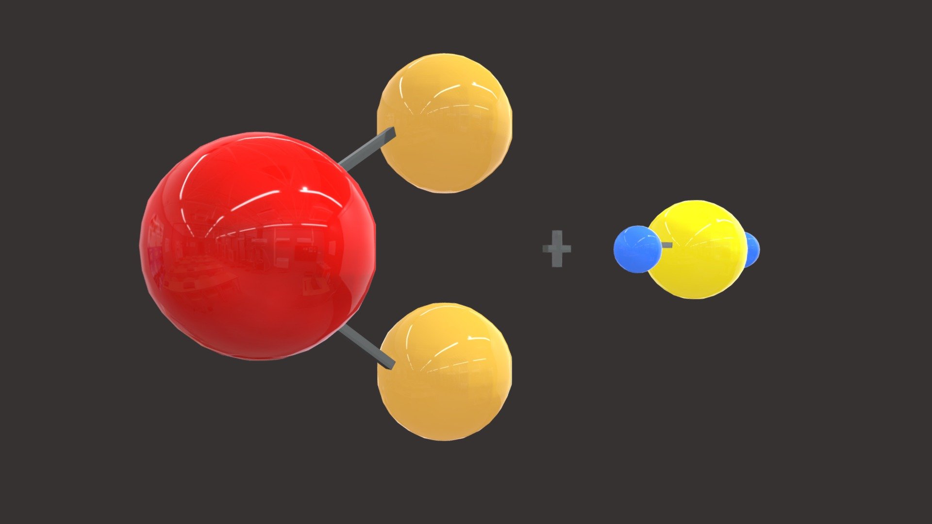 Chemical reaction: FeS + 2HCl = FeCl2 + H2S - 3D model by XReady Lab ...