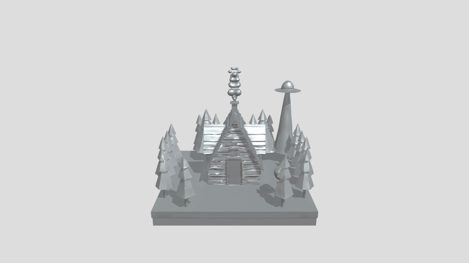 alien-themed diorama with trees and UFO - 3D model by Jhoe-mar.Pagao ...