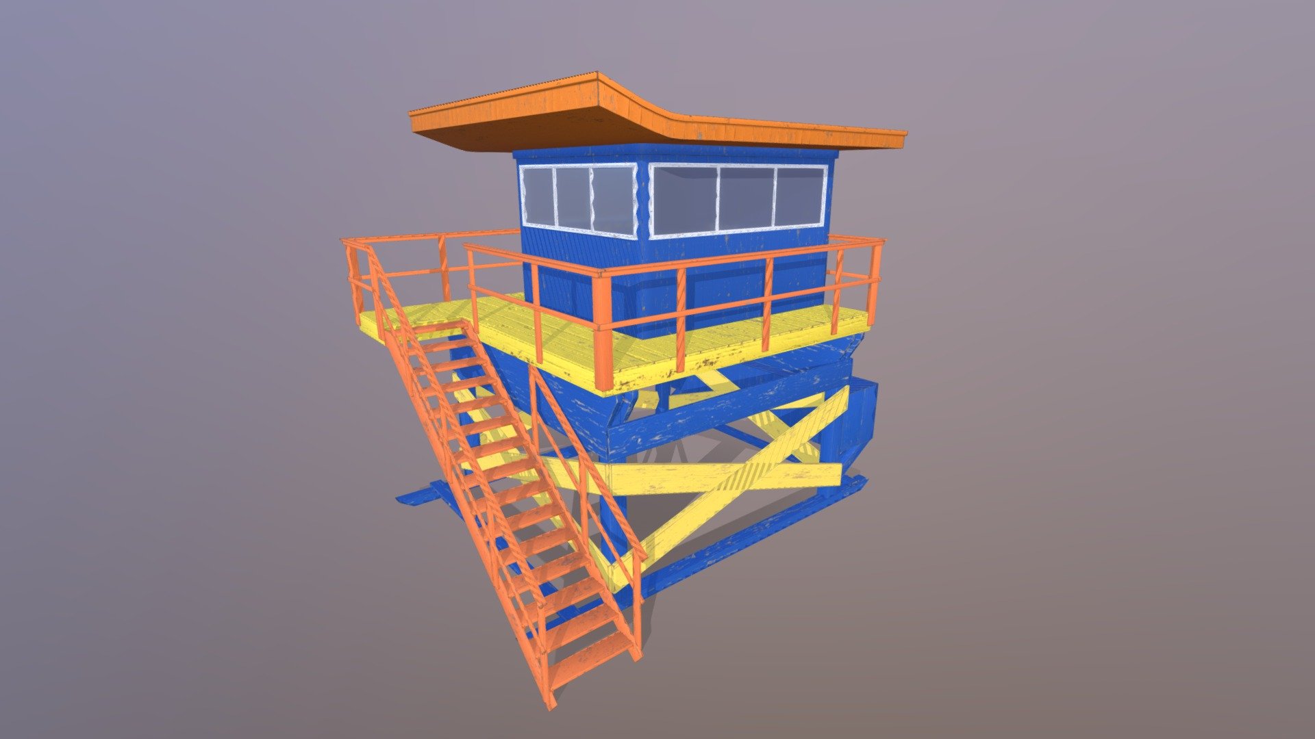 Lifeguard Tower 3D model - 3D model by Tiagof33 [af988c1] - Sketchfab
