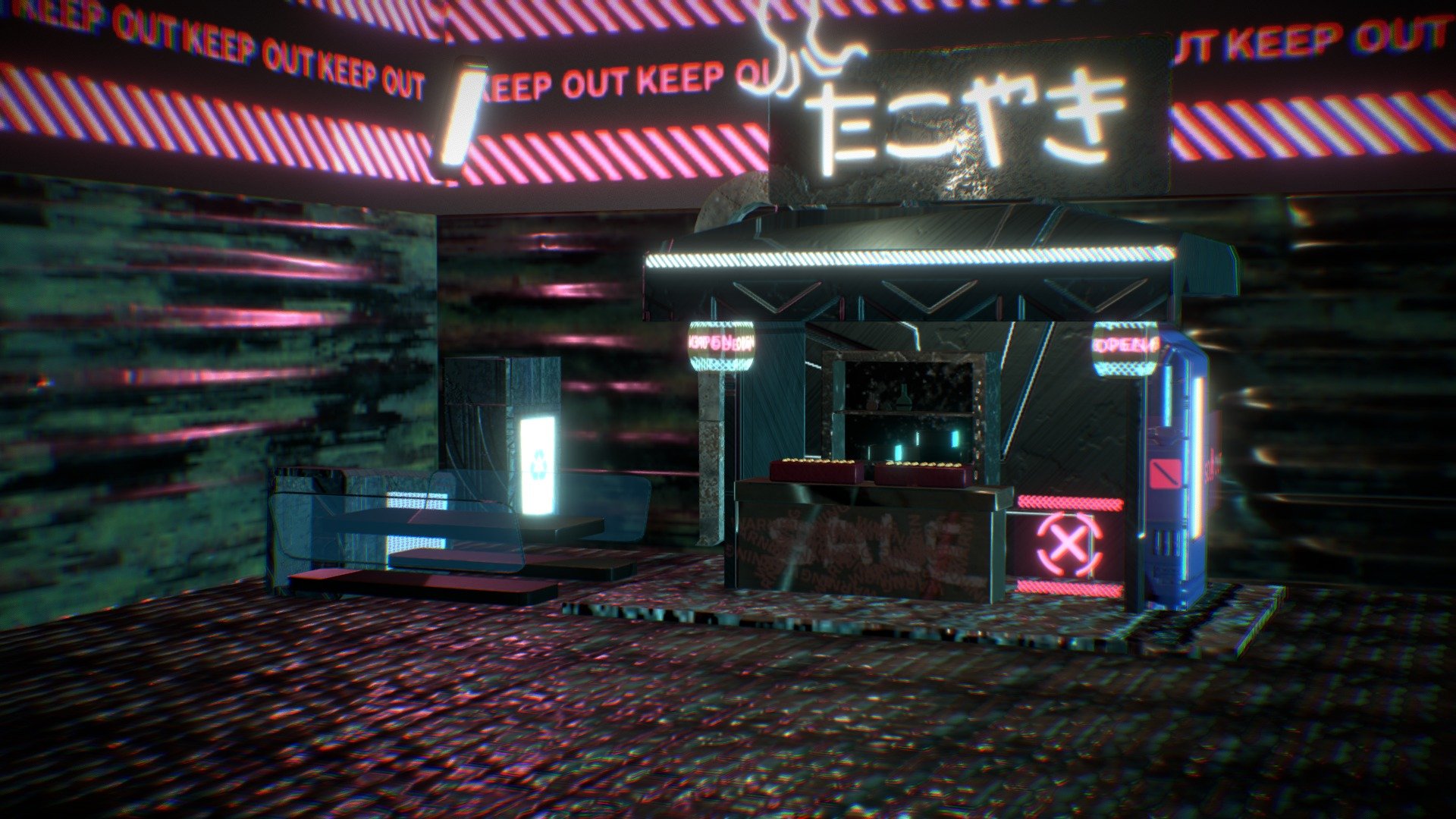 Cyberpunk Shop - 3D model by Meowsaki [af9d56e] - Sketchfab