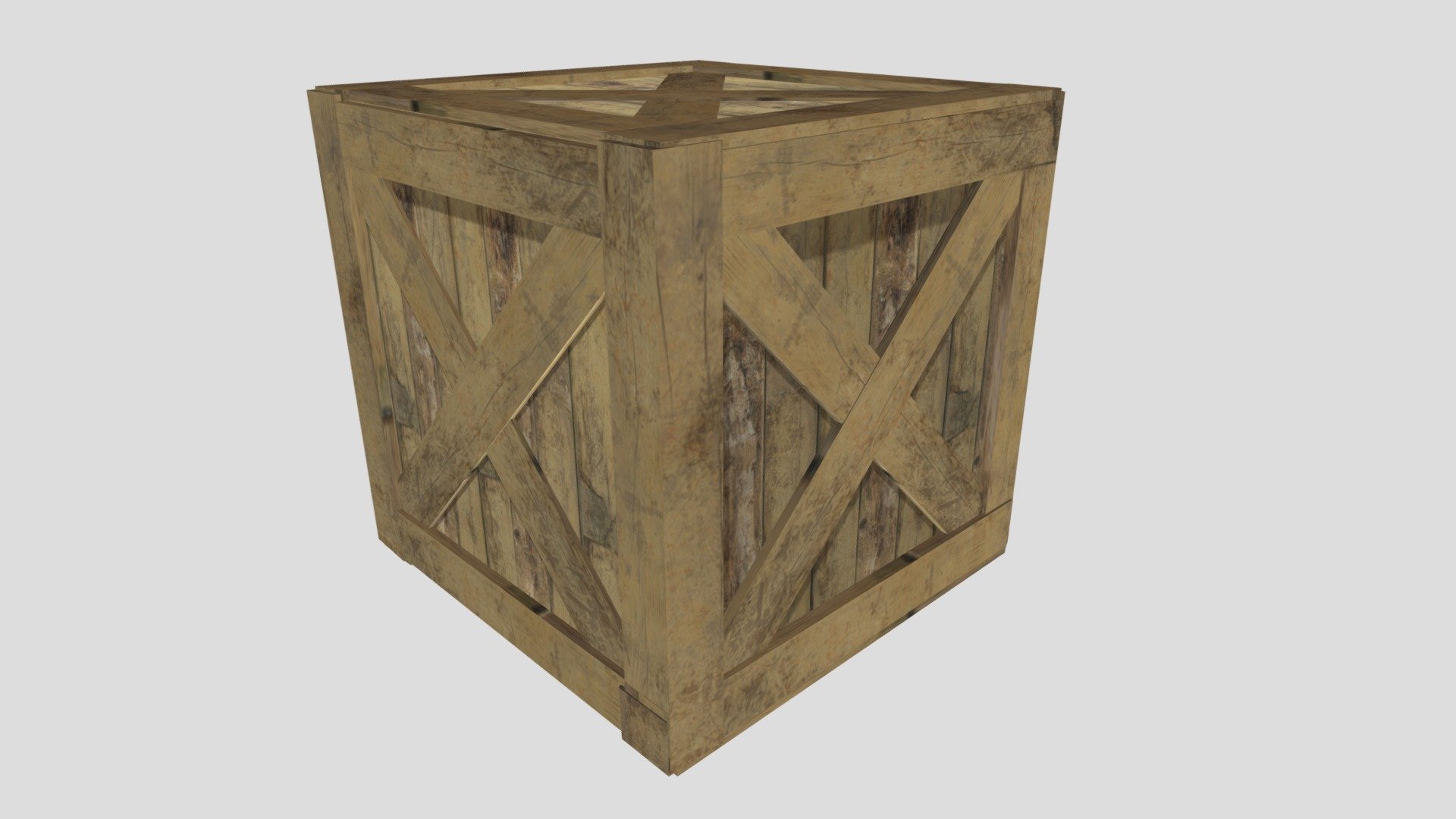 LowPoly Wooden Box Variation 2 (FBX) 1K 2MB - Download Free 3D model by ...