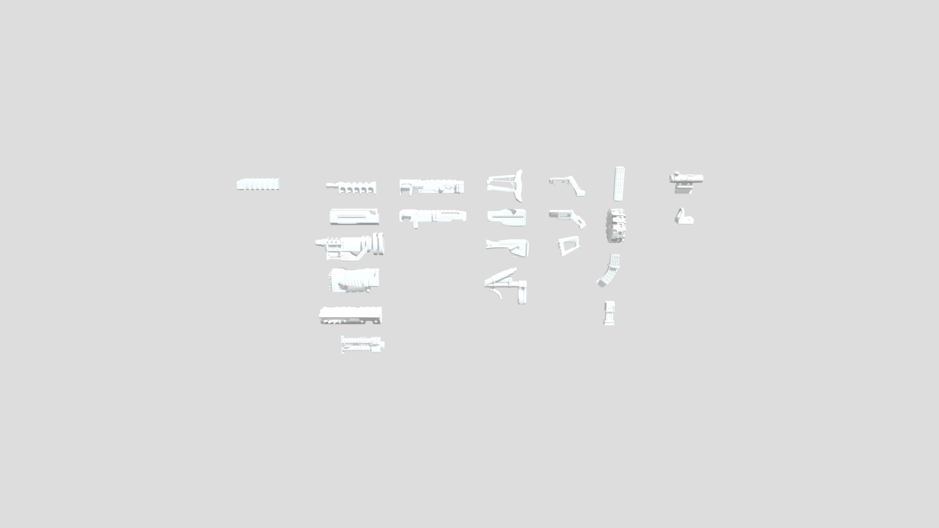 Many gun parts - 3D model by Spazrael (@yourblacklordokay) [afaea33 ...