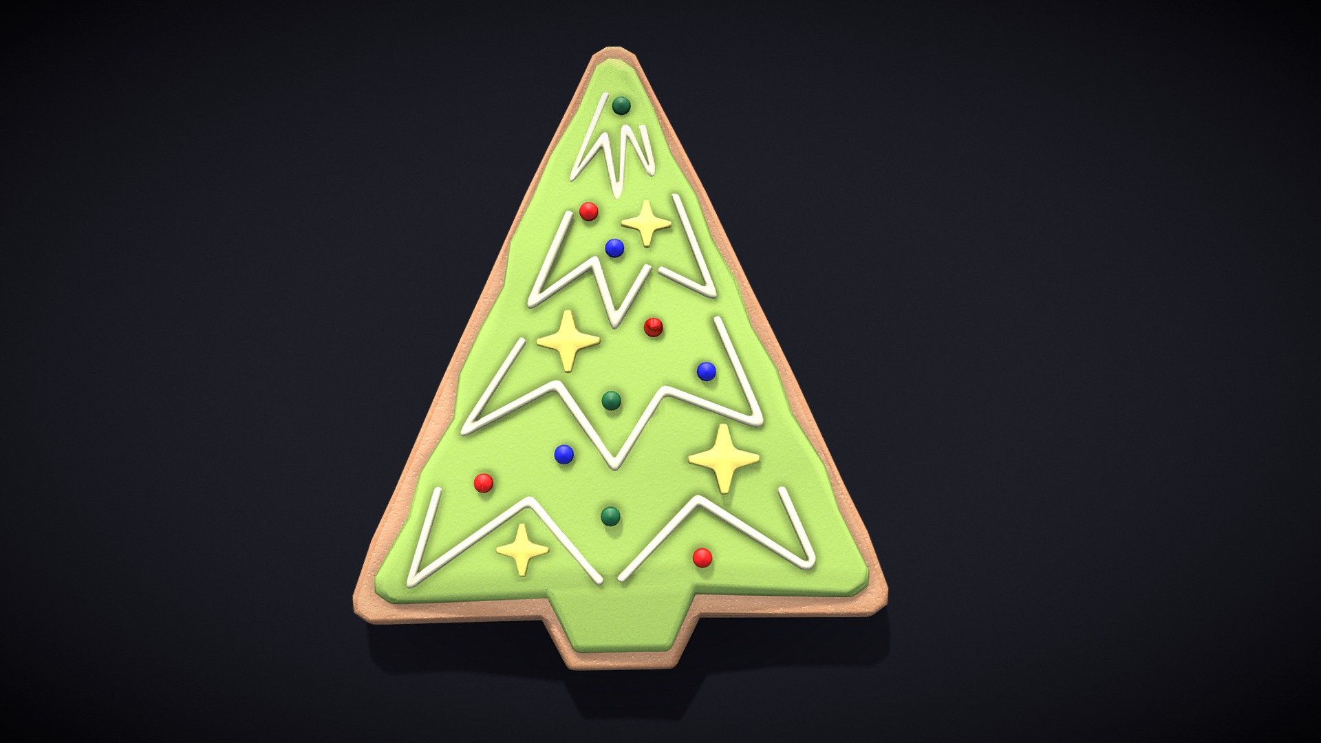 Christmas Tree Cookie - Buy Royalty Free 3D model by ...