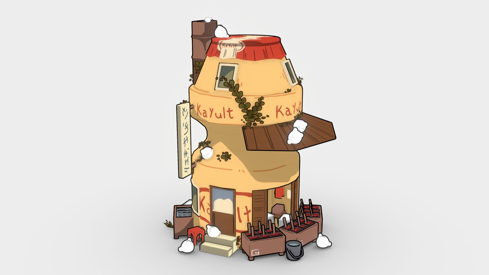 Yakult Building - 3D model by Mora (@MoraAzul) [afbff46] - Sketchfab