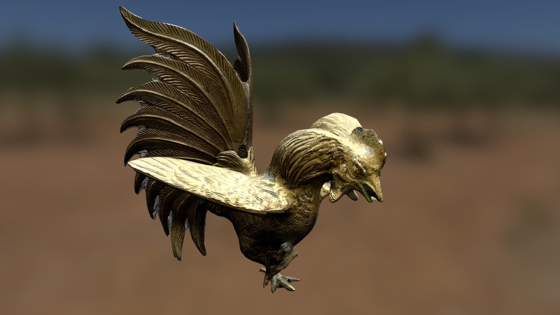 Gold Chicken Statue photoscan - Download Free 3D model by EFX ...