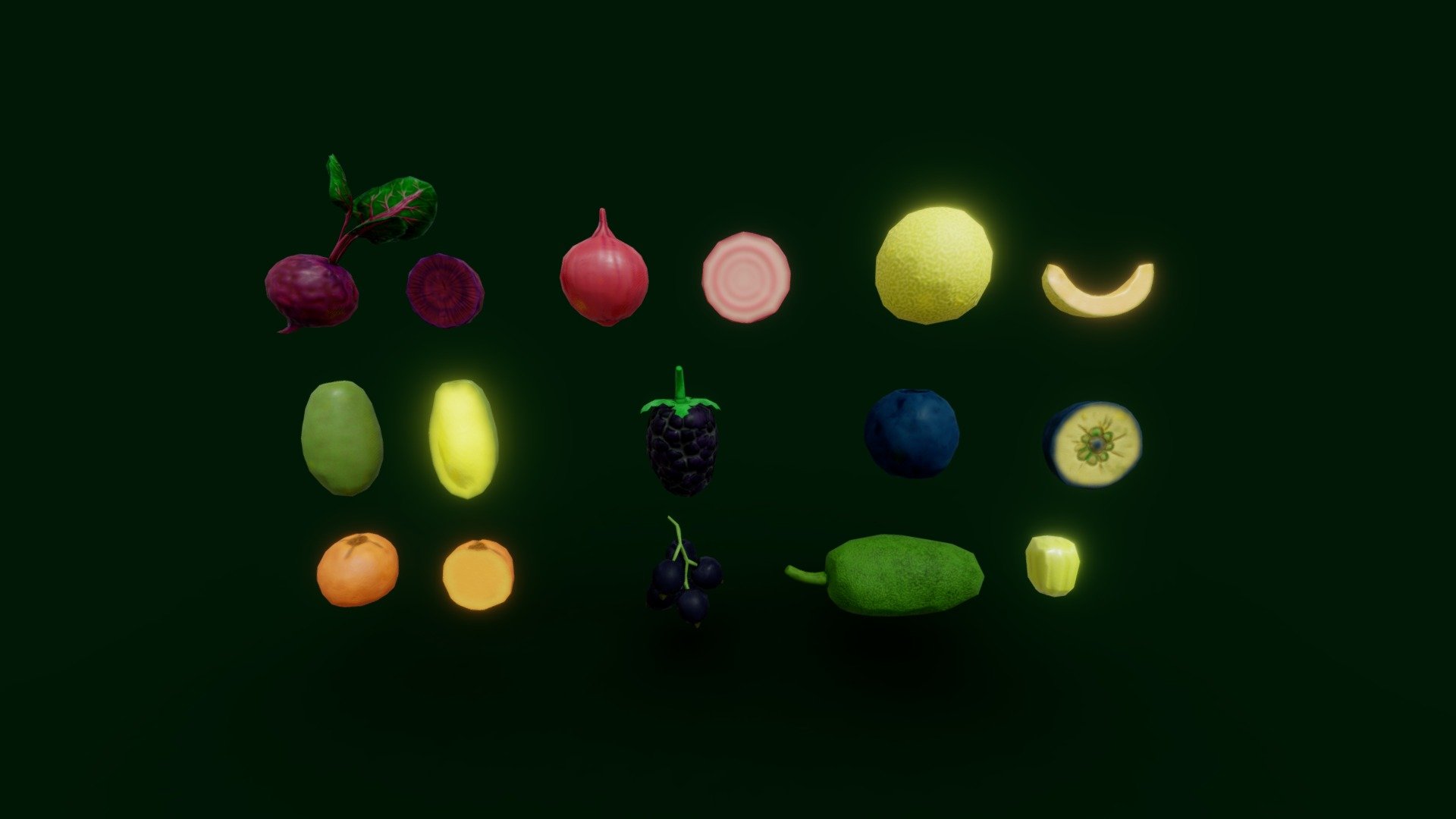 Stylized Fruit Lowpoly Pack #2 - Buy Royalty Free 3D model by ferofluid ...