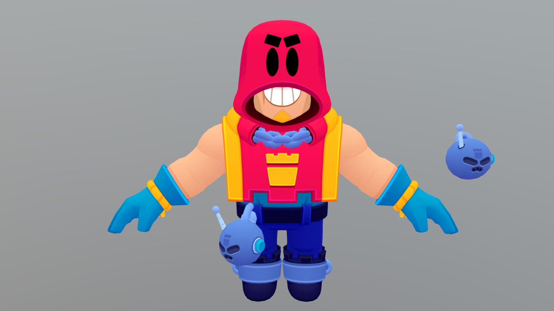Grom T-Pose Brawl Stars 3d model - Download Free 3D model by Jogan (@Jogan123) [afdaf0c] - Sketchfab