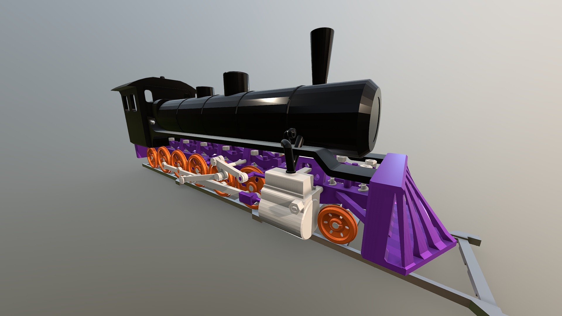 Fully printable steam train - 3D model by jebka [afe0495] - Sketchfab