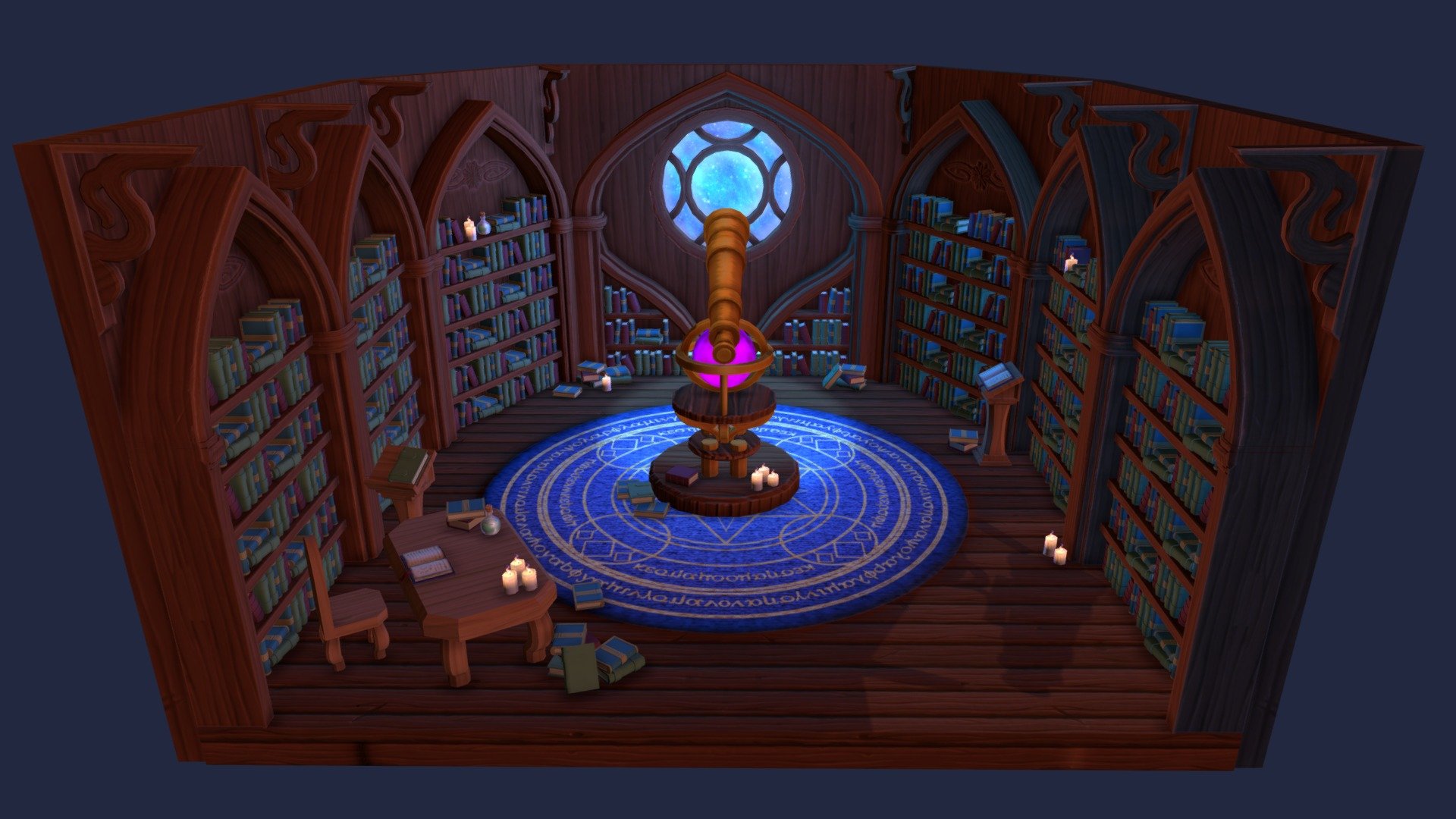 Handpainted Fantasy Library - 3D model by rach.mwa [aff4479] - Sketchfab