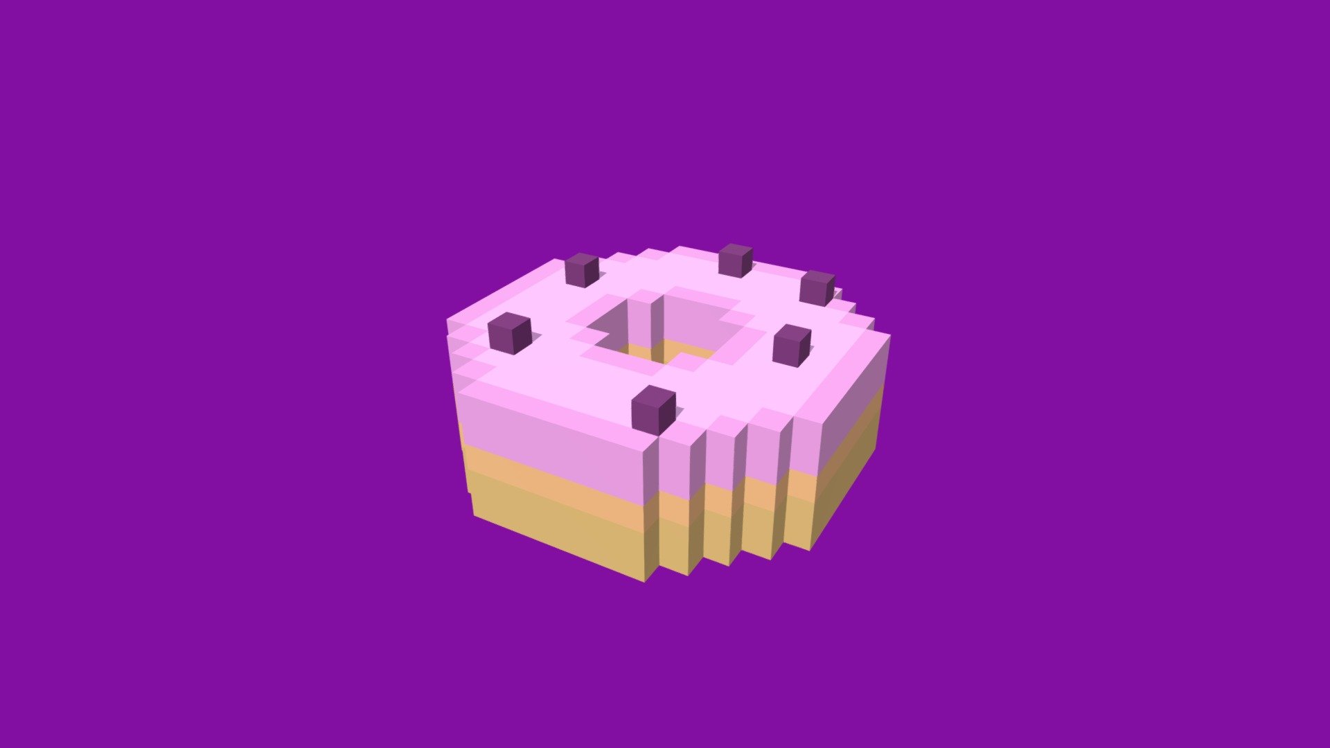 Voxel Pink Doughnut - 3D model by TerriB [aff541d] - Sketchfab