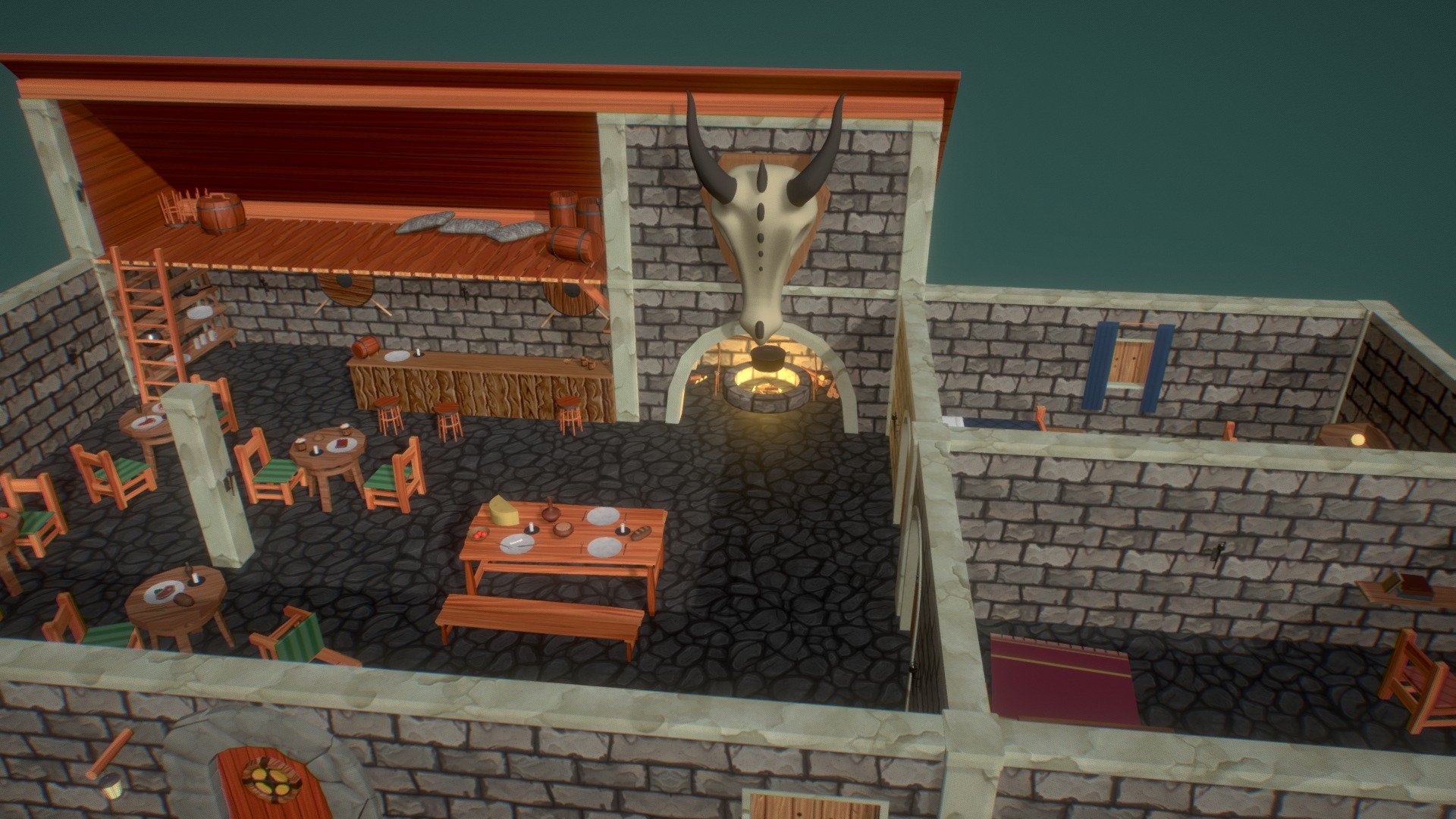 Medieval tavern - Download Free 3D model by AlessioPassera [aff643d ...