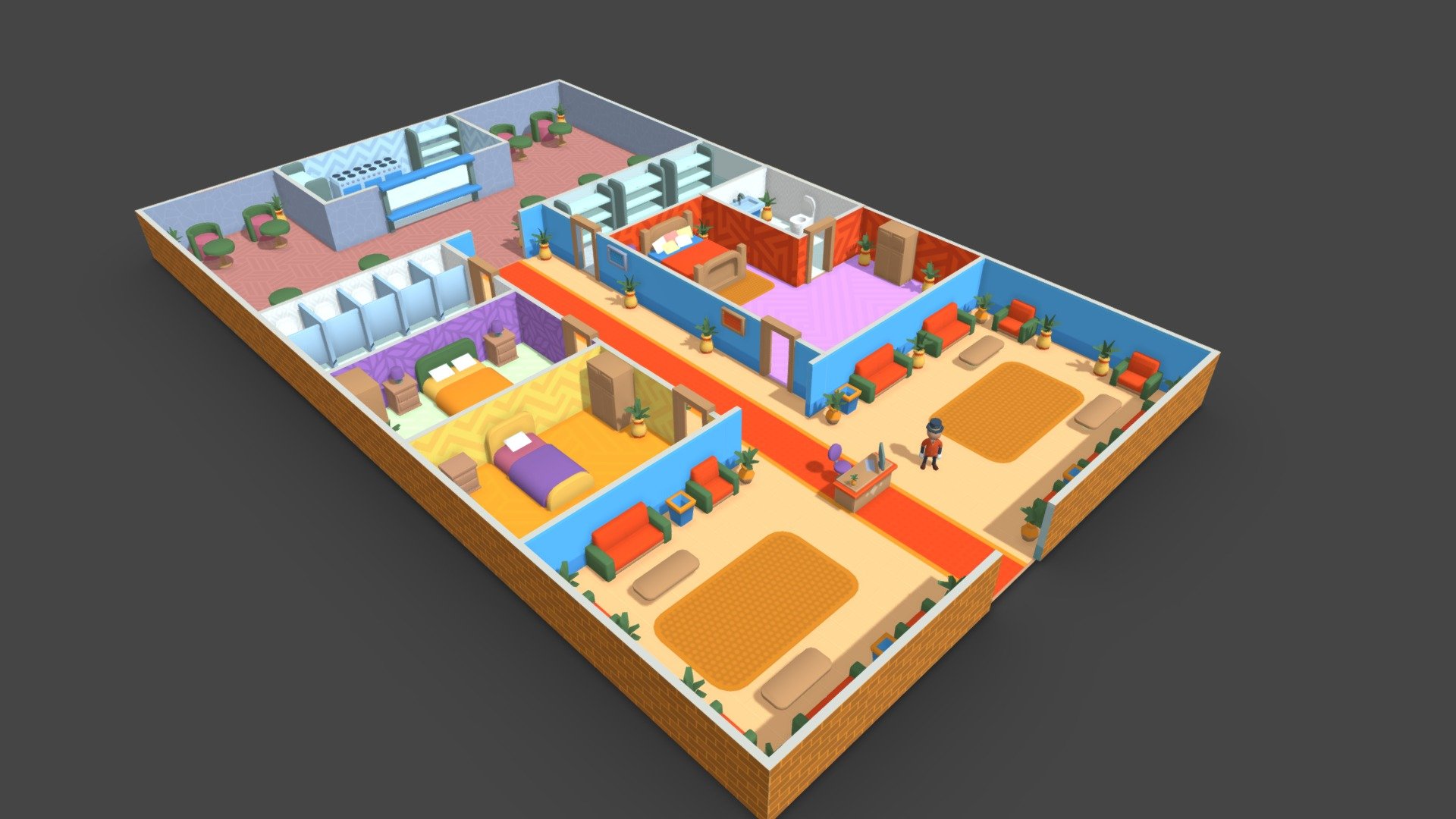 Hypercasual Hotel - 3D model by Nika (@nsnmw) [aff8cec] - Sketchfab