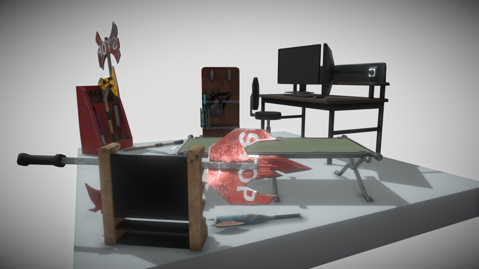 Post apocalyptic armory - 3D model by MightyClawsDracoson (@MCDracoson) [b002490] - Sketchfab