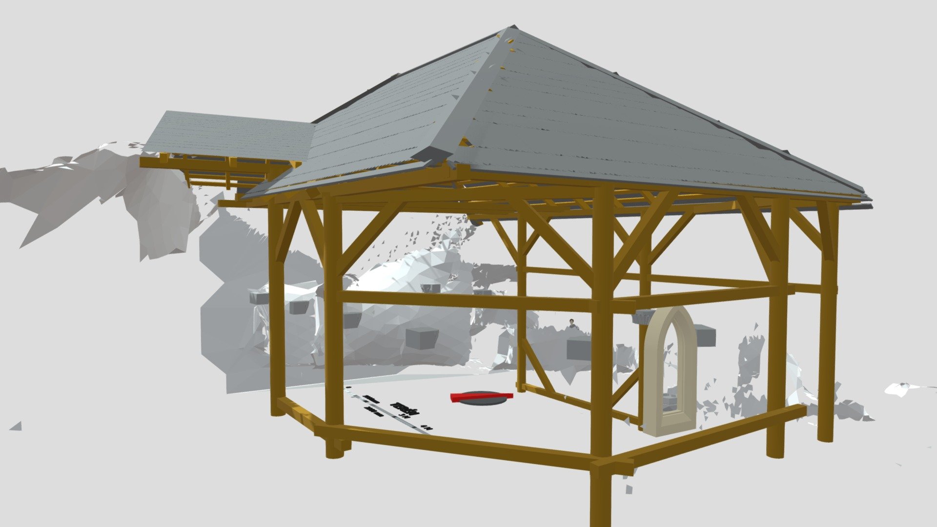 Kláštorisko - strecha kaplnky sv. Margity z Ant. - 3D model by ...