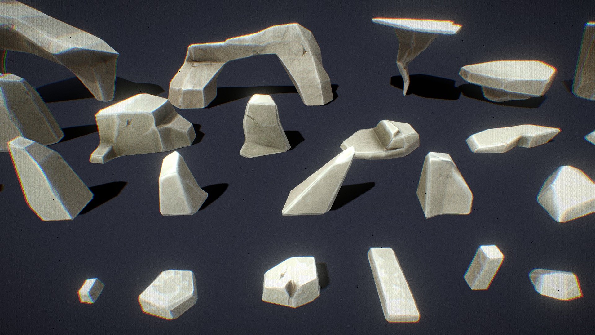 Environment Pack - Stylized Rock - 3D model by PolyOne Studio (@polyone ...