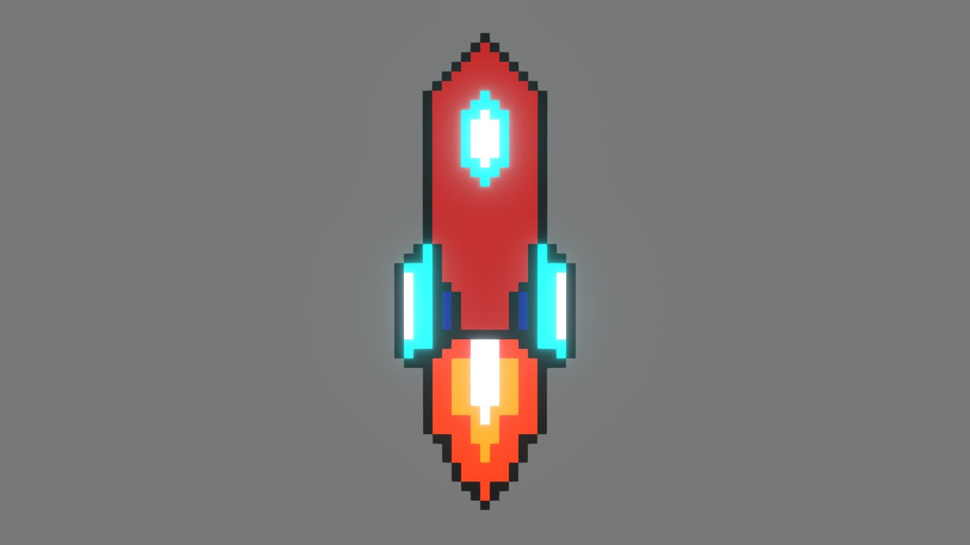 a neon pixel rocket - Download Free 3D model by alina_dreiman [b0082d4 ...