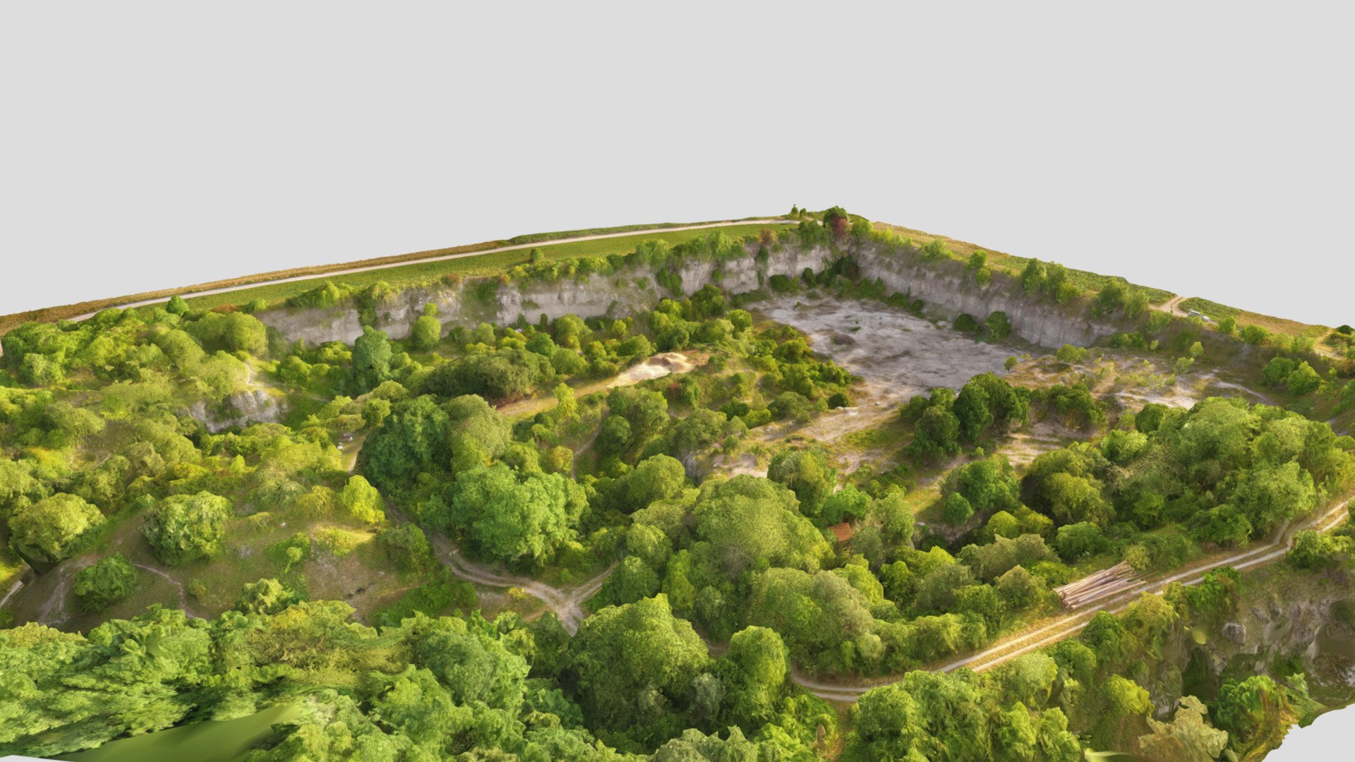 Abandonned gypsum quarry... (improved quality) - 3D model by GeoGBO ...