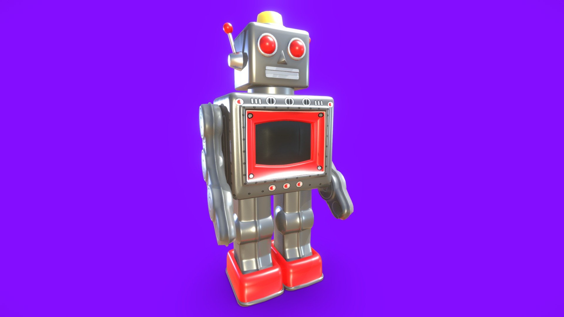 Retro Robot - 3D model by L3X [b00adc1] - Sketchfab