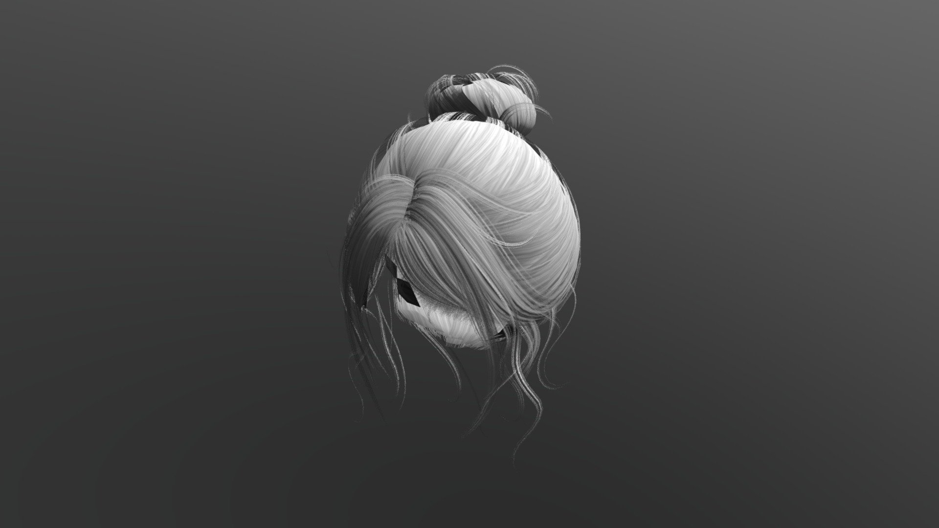 White hair with bun (With Bones) - Download Free 3D model by zHairezt [b0100ff] - Sketchfab