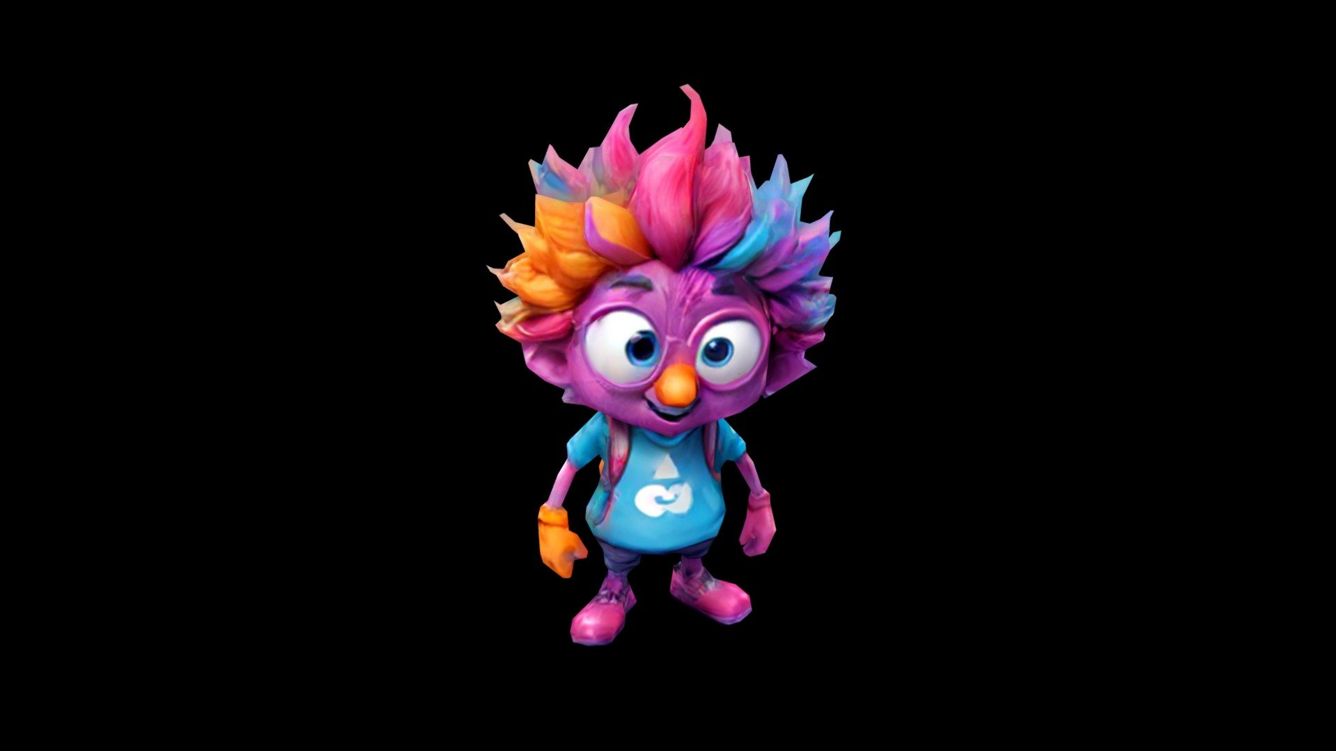 "Purple-furred creature with multi-colored hair, - Download Free 3D ...