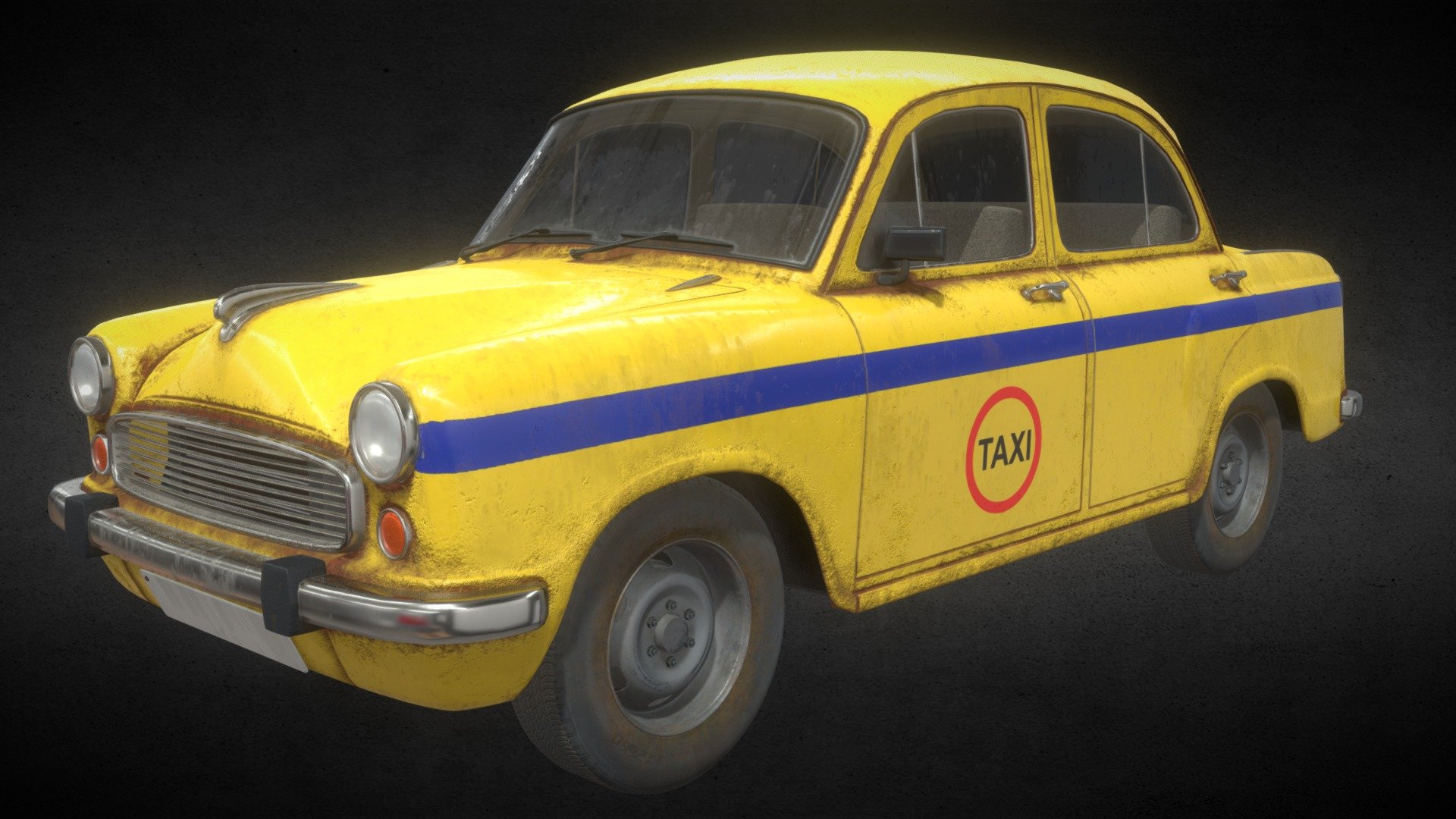 Hindustan Motors Ambasador Taxi - Buy Royalty Free 3D model by Shibu ...