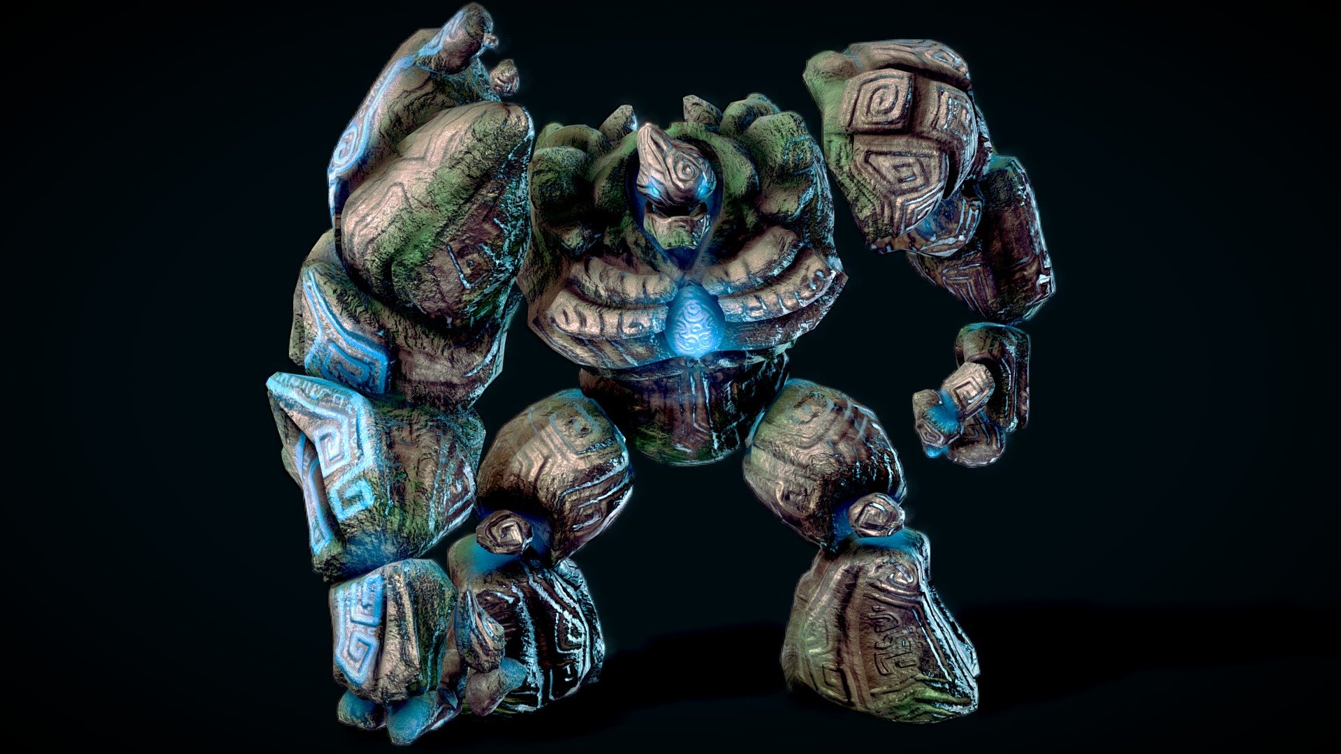 Stylized Game Character Creature - Stone Golem - Buy Royalty Free 3D ...