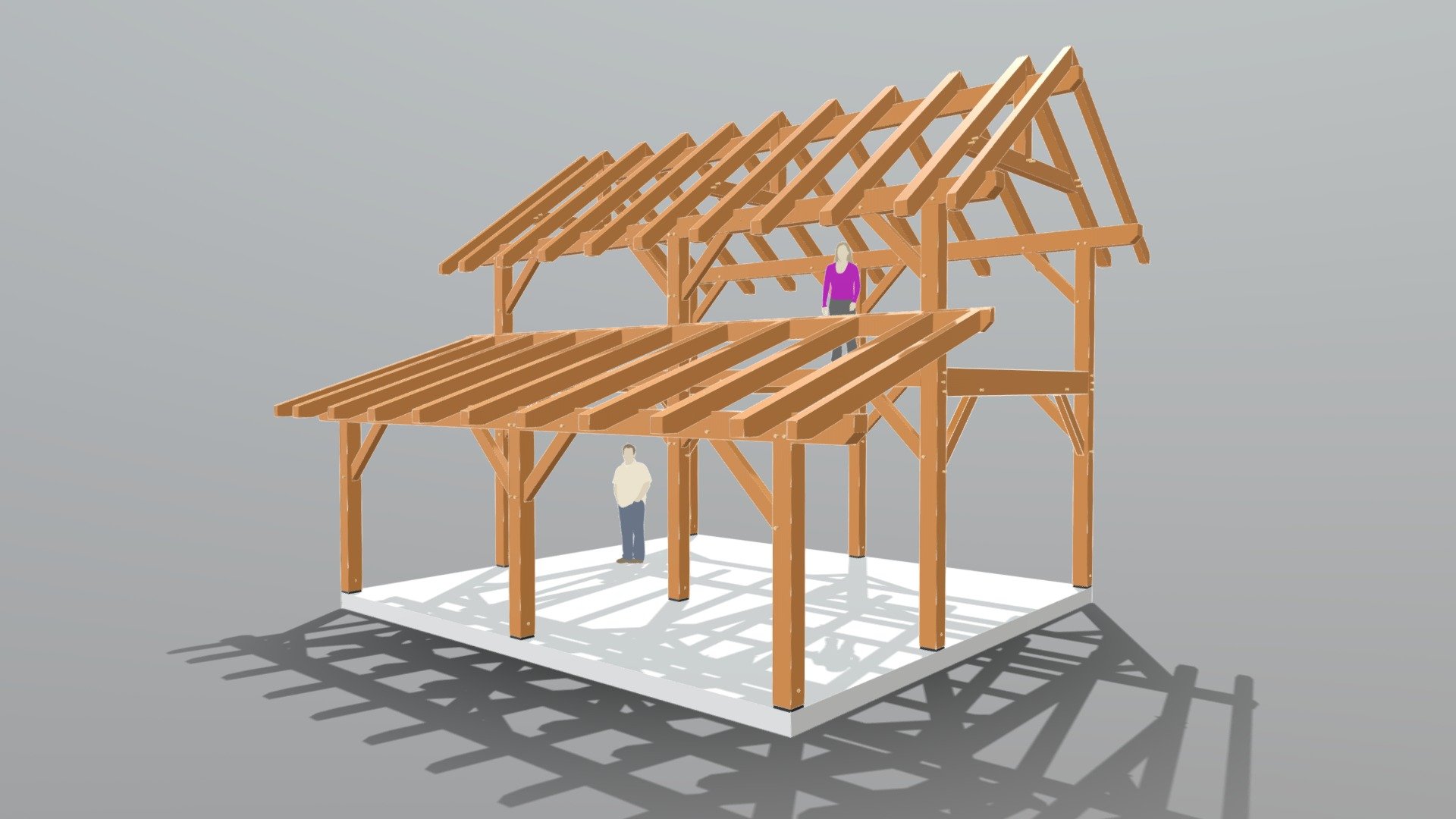 14x24 Shed Roof 04153 3d Model By Timber Frame Hq Timberframehq