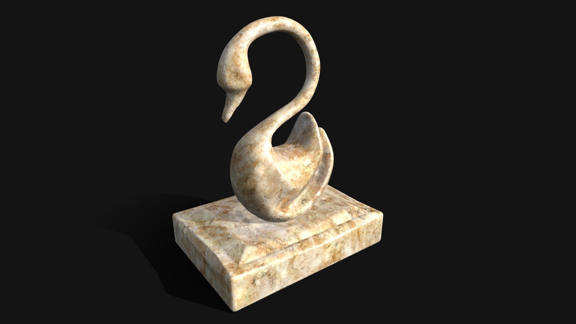 Marble Swan Sculpture - Buy Royalty Free 3D model by Clockwork ...