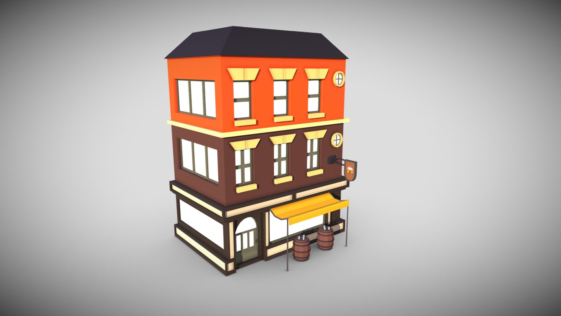 Building PUB - Download Free 3D model by L.Boru [b02370a] - Sketchfab