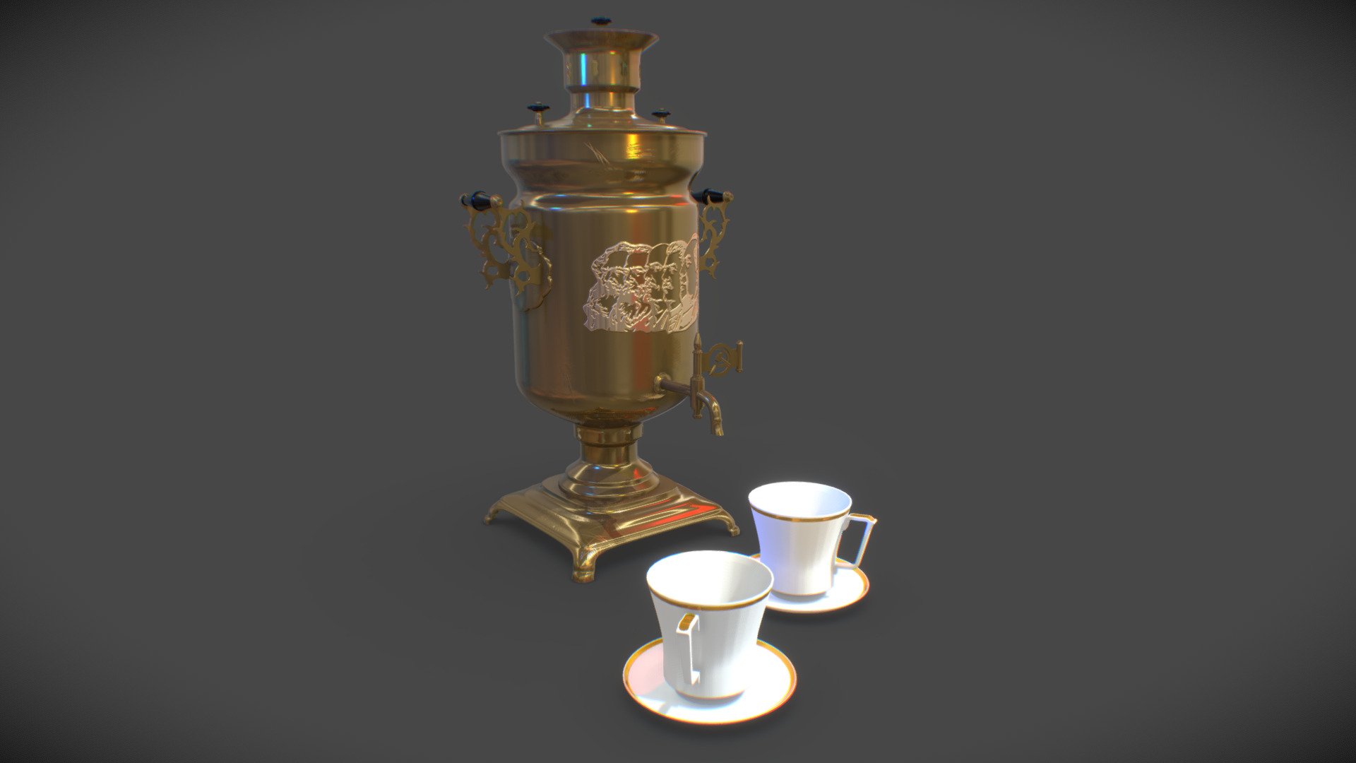 A russian tea kettle - samovar. - Download Free 3D model by Valger ...