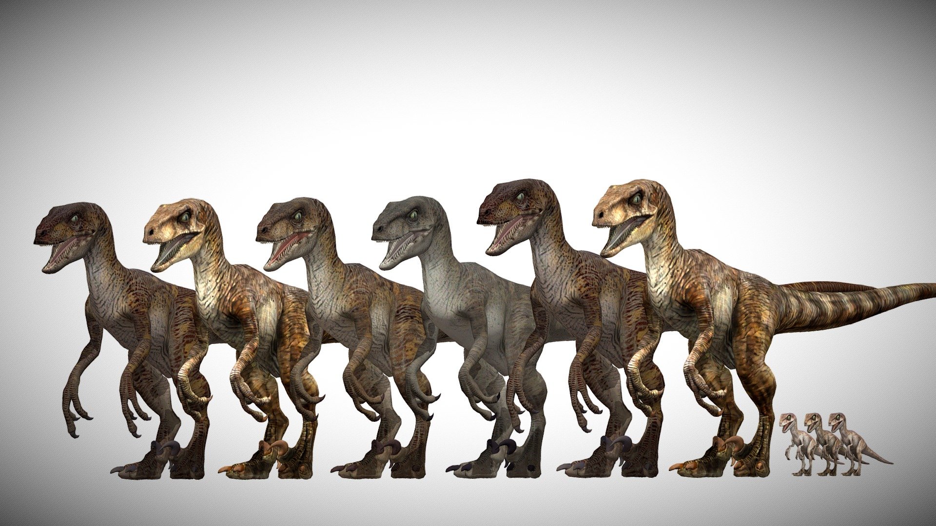 Jurassic Park 1993 Velociraptor Pack - Download Free 3D model by ...