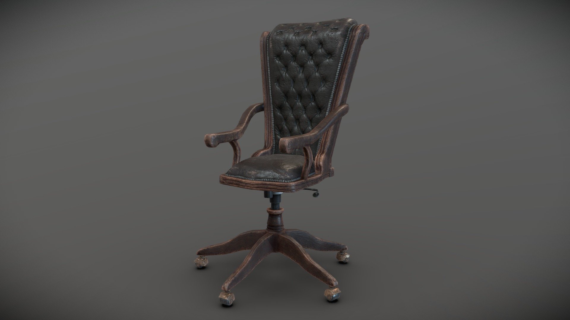 Vintage desk chair - 3D model by Kerunos (@morvanlena) [b03106f ...