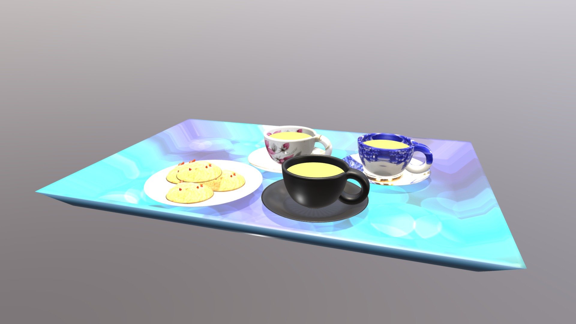 snacks with tea cups - Download Free 3D model by sadeesha ...