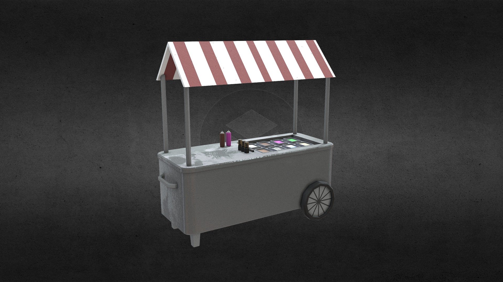 Ice Cream Cart Low Poly - 3D model by Aidan Brown (@aidbro) [b045b87 ...
