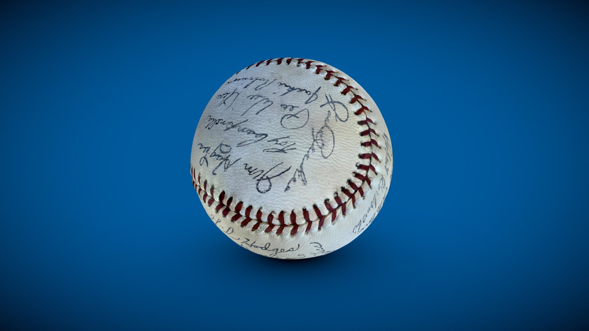 1954 Brooklyn Dodgers Baseball Autographed - 3D model by jtressle ...